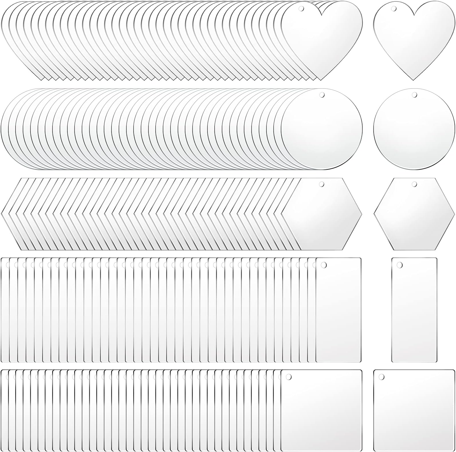 Amazon.com: Sdfsdf 200 Pieces Acrylic Keychain Blanks Acrylic ...