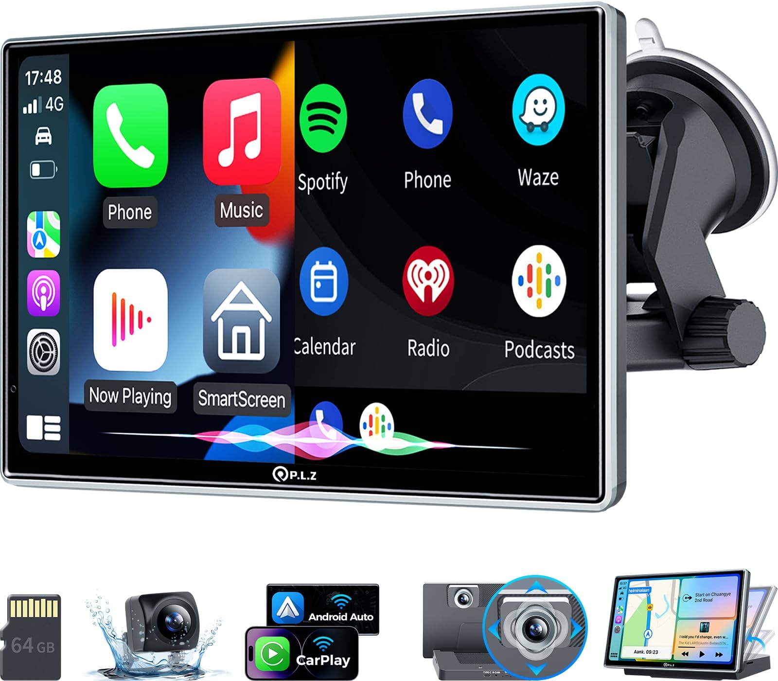 Amazon.com: PLZ 7" Apple Carplay Screen for Car, Portable Wireless Plug ...
