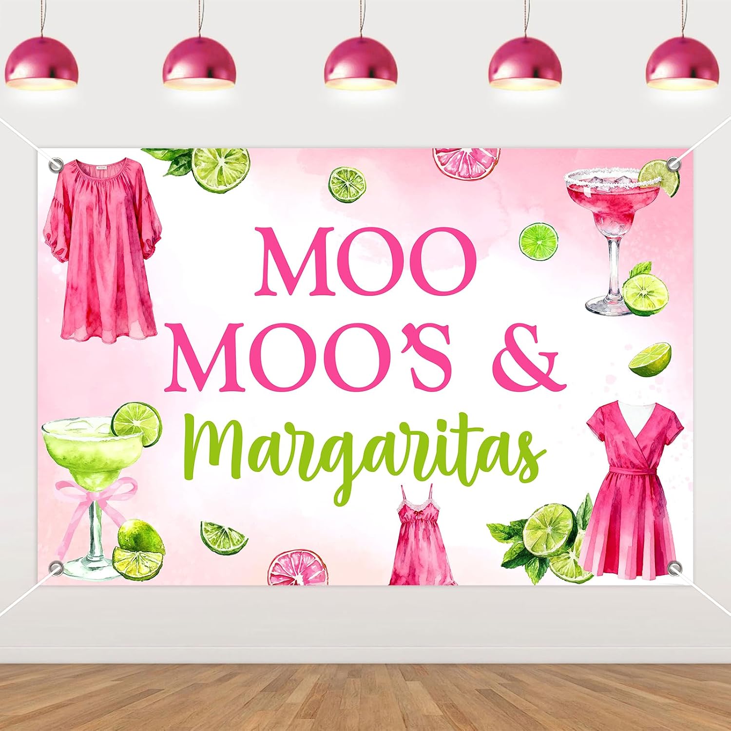 Amazon.com : Margarita Birthday Party Decorations, Pink and Green Moo ...