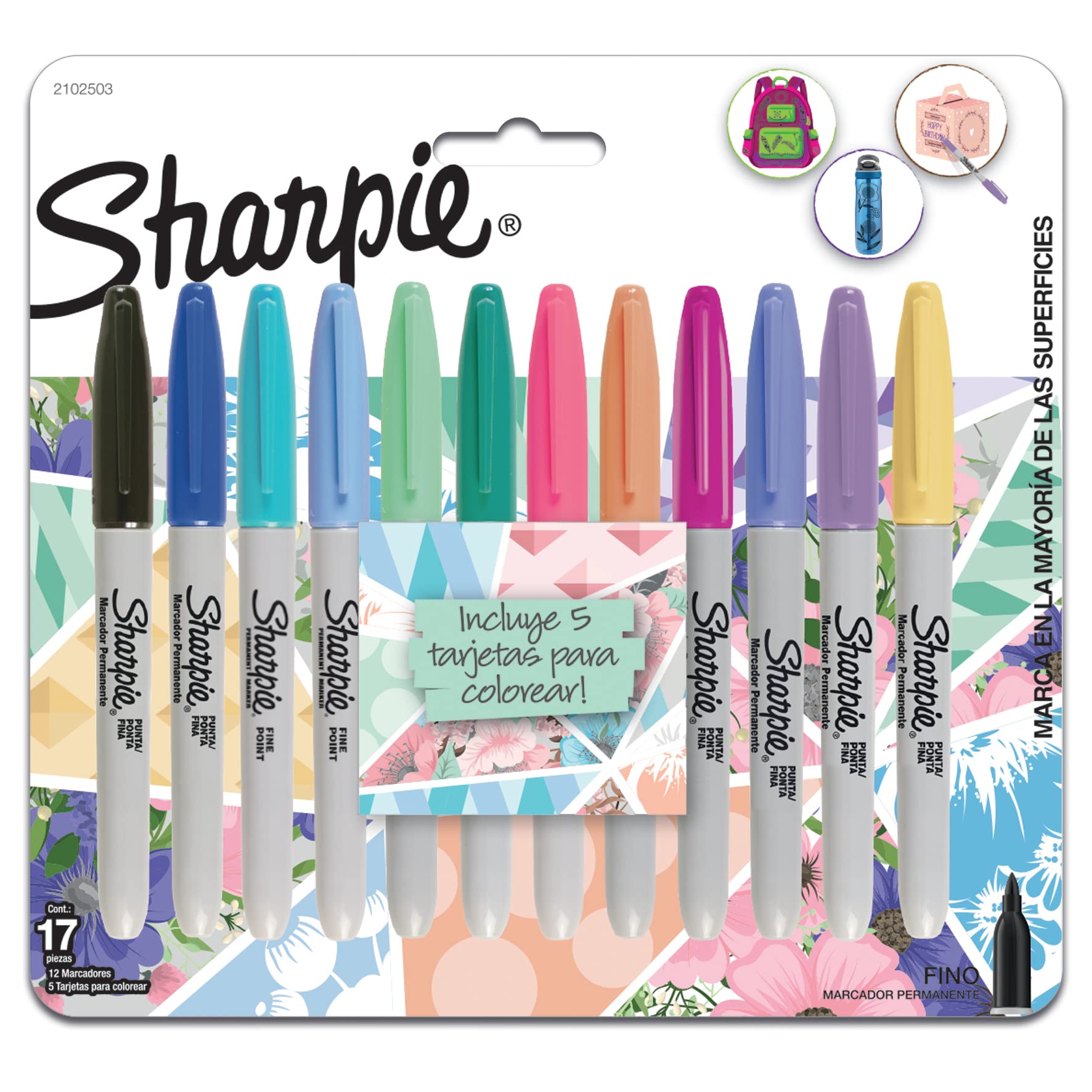 Sharpie - Marcadores permanentes, girls, Colores Variados, 12-Count ...