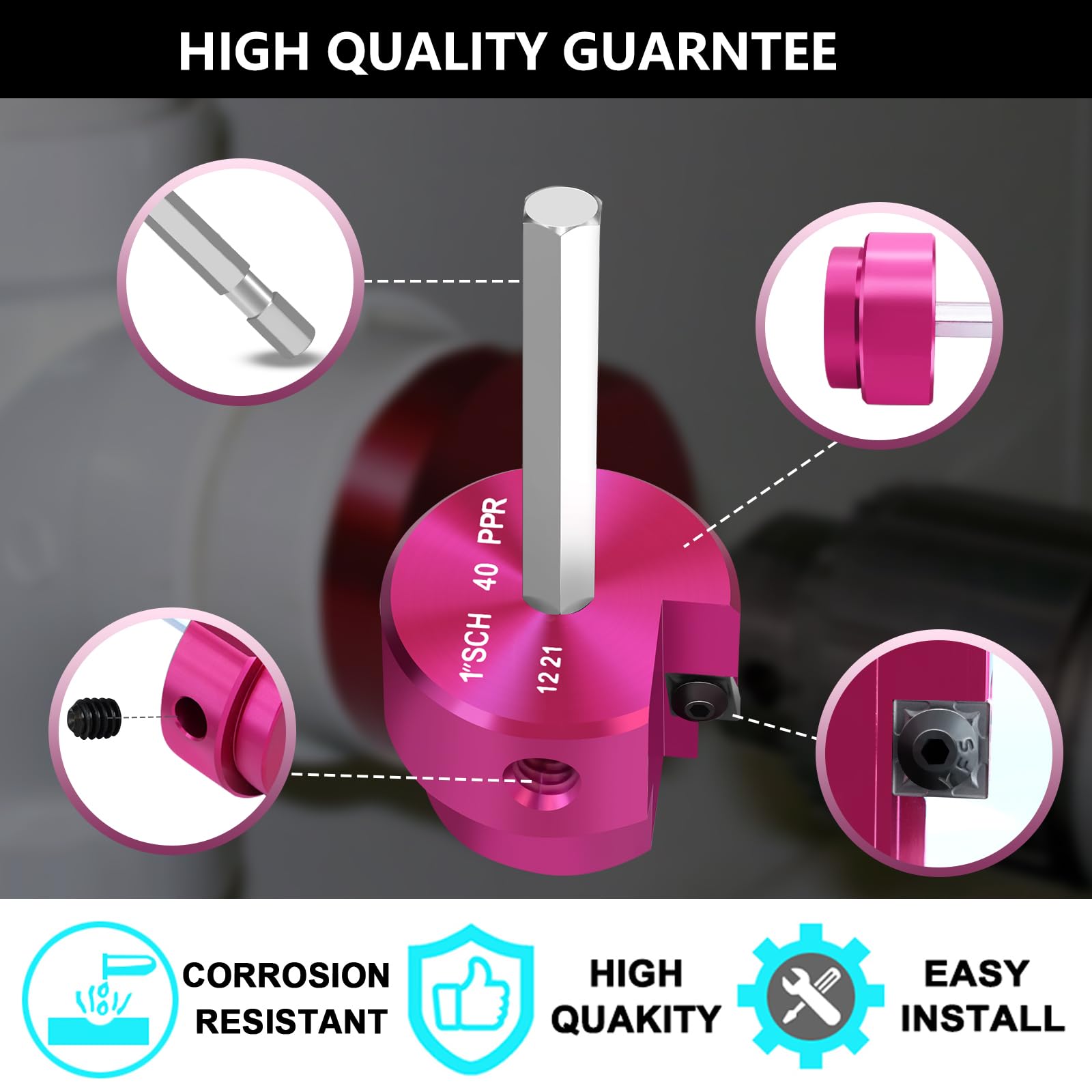 Snapklik.com : JYINCPED PVC Pipe Reamer 1-Inch Head,PVC Fitting Saver