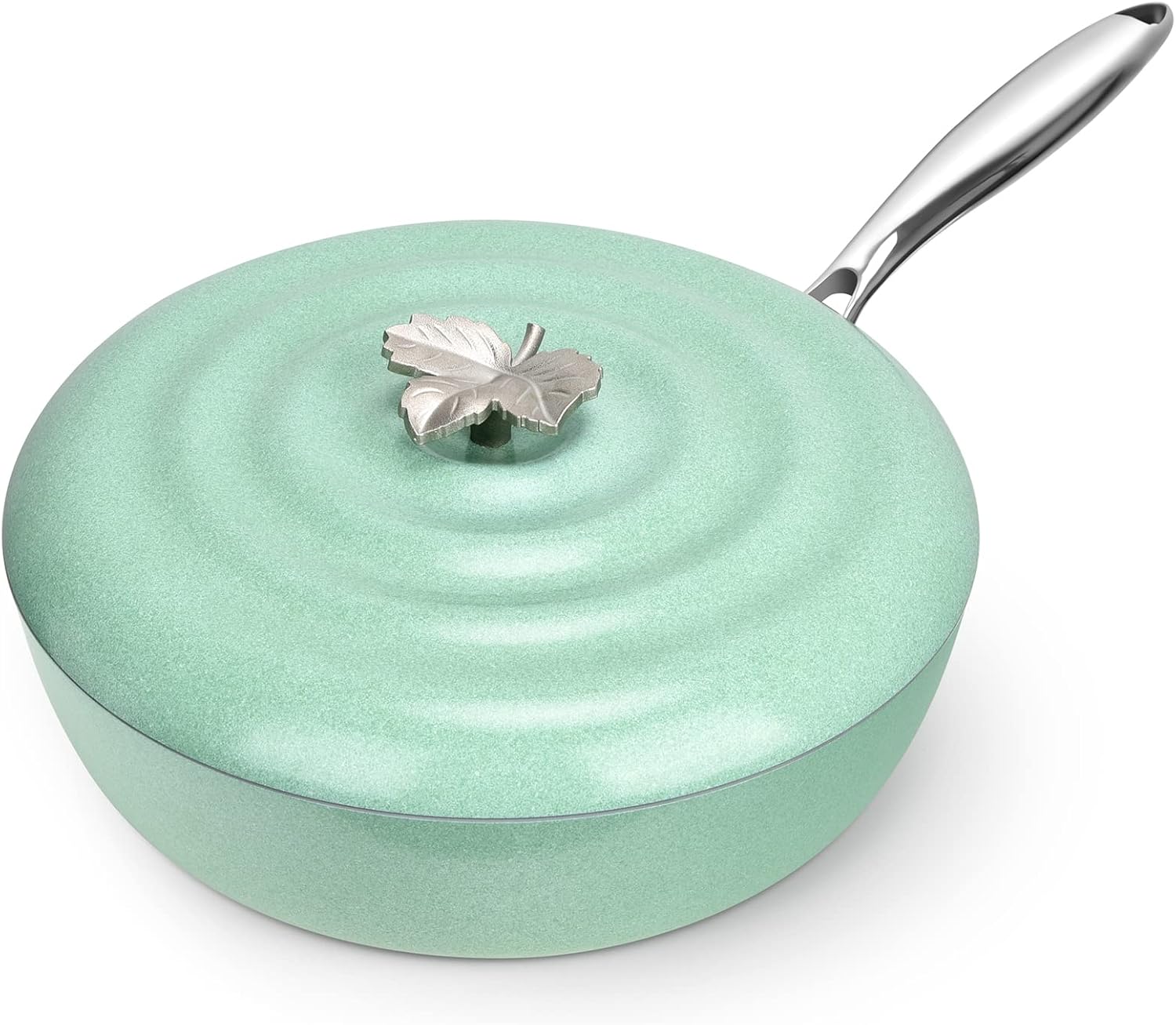 Amazon.com: Ailwyn 11" Nonstick Sauté Pan with Lid – Nonstick Frying ...