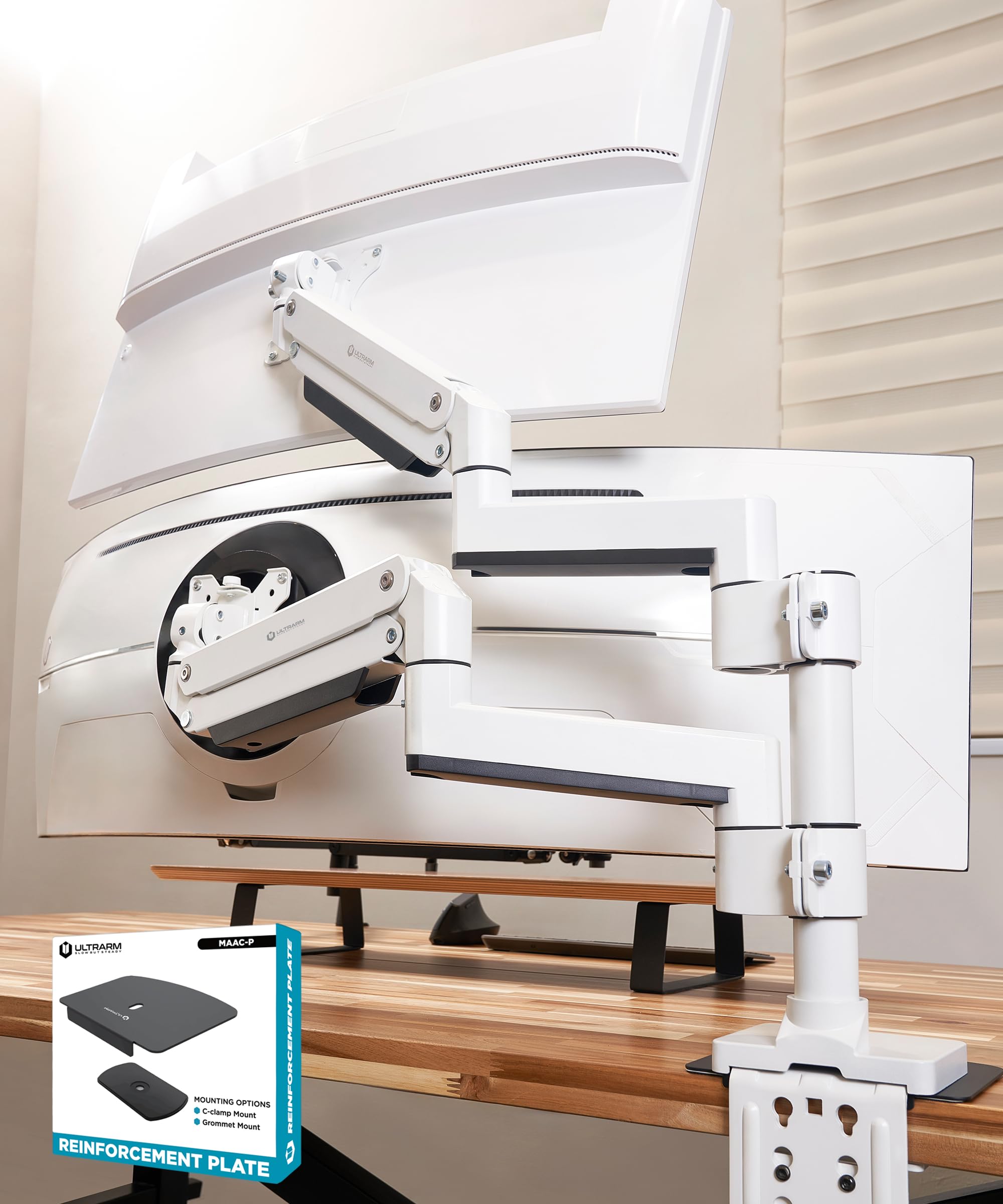 Amazon.com: ULTRARM Heavy Duty Dual Monitor Arm with Reinforcement ...