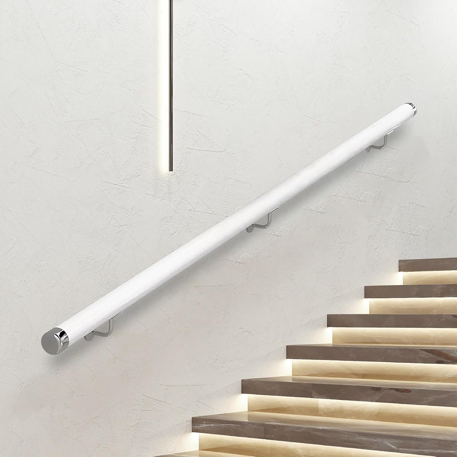 Wooden Staircase Handrail, Safe Indoor Wall Mounted Stairs Handrail ...