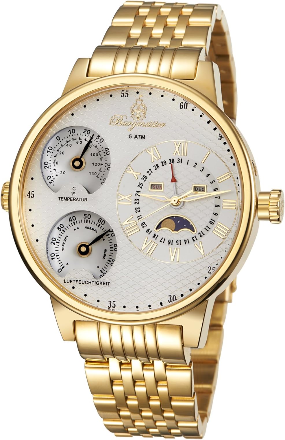 Burgmeister Armbanduhr für Herren mit Analog-Anzeige, Quarz-Uhr und ...