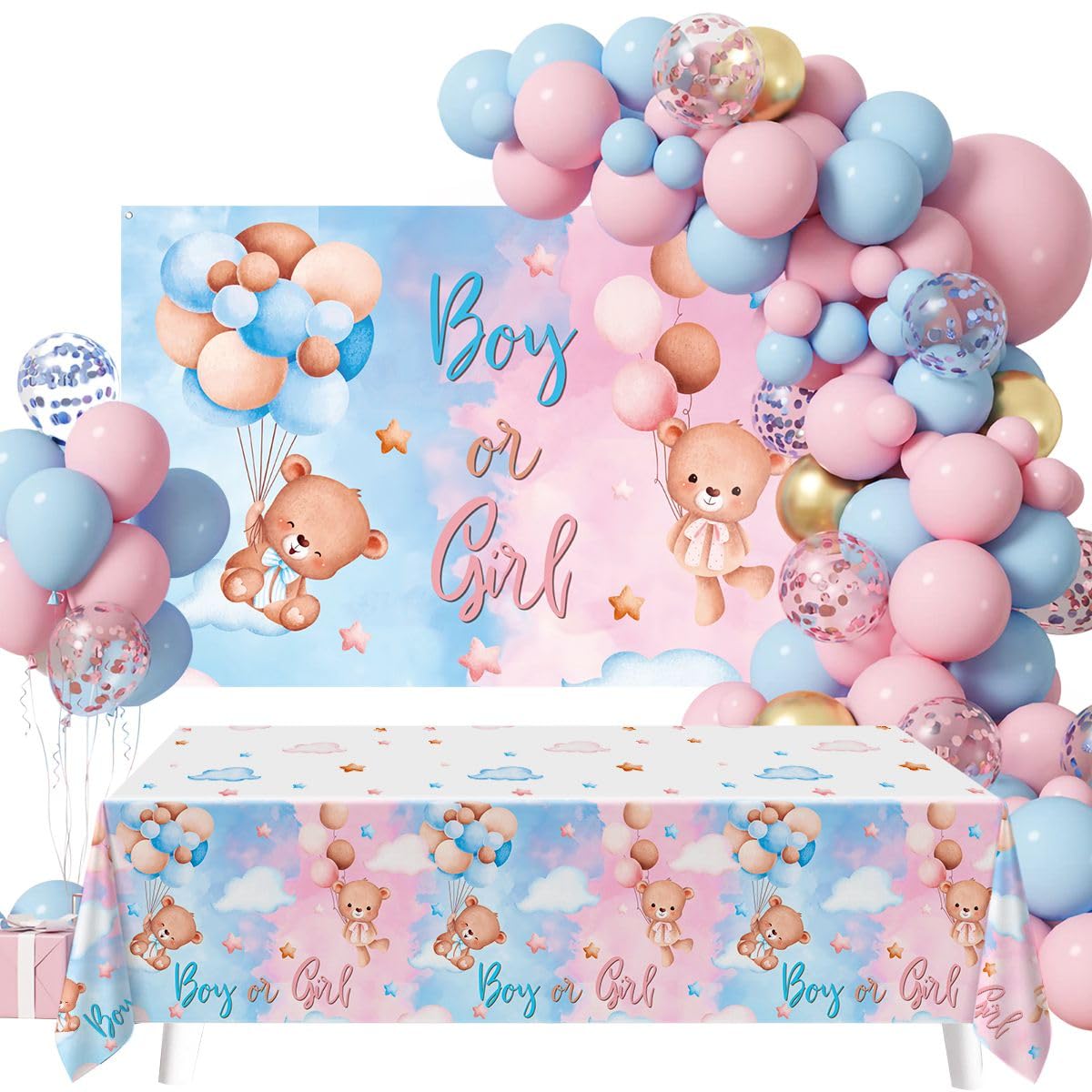 Amazon.com: Gender Reveal Balloon Decorations Kit - Pink and Blue ...