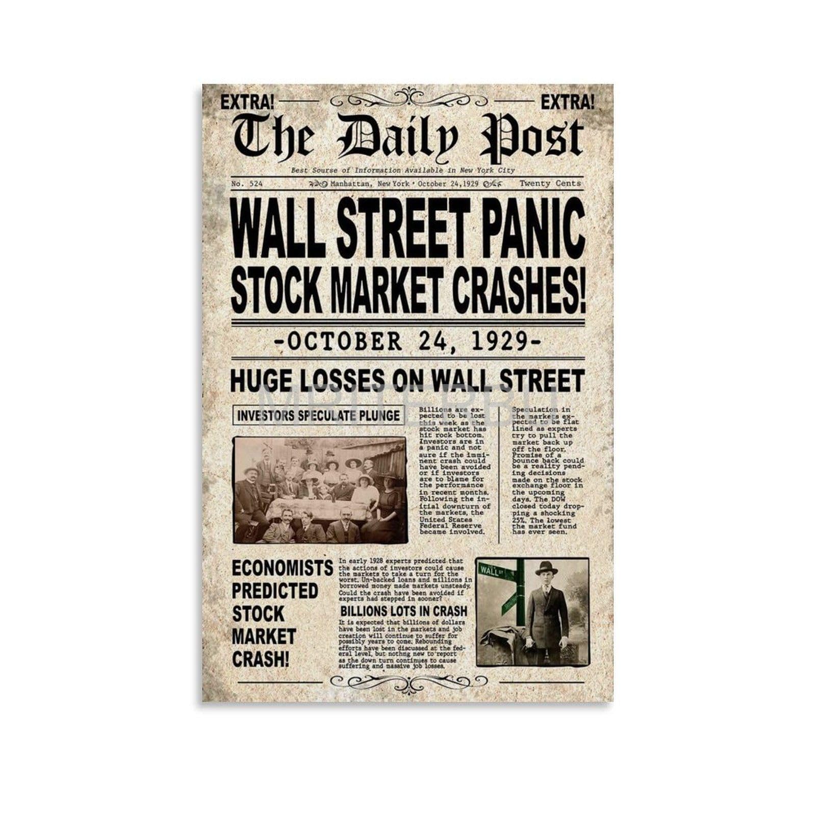 The Great Depression Newspaper Headlines From The 1929 Stock Market