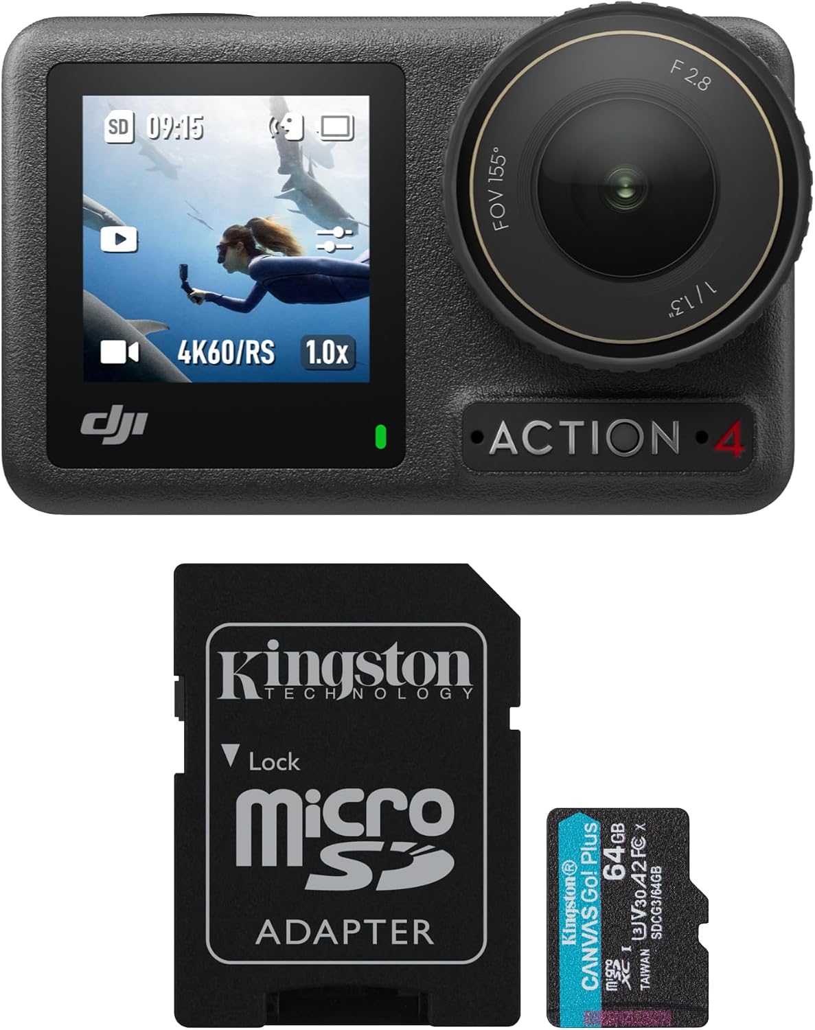 Amazon.com : DJI Osmo Action 4 Camera Standard Combo Bundle with 64GB ...