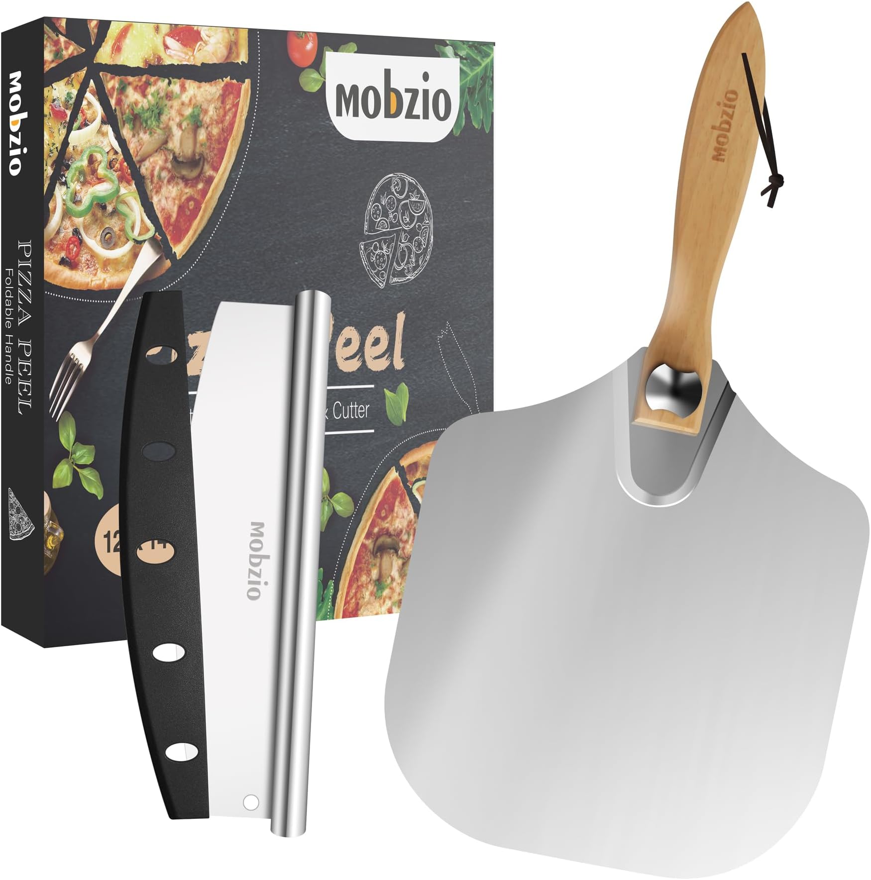 Amazon.com: mobzio Pizza Peel Metal Pizza Spatula, Pizza Paddle 12 x 14 ...