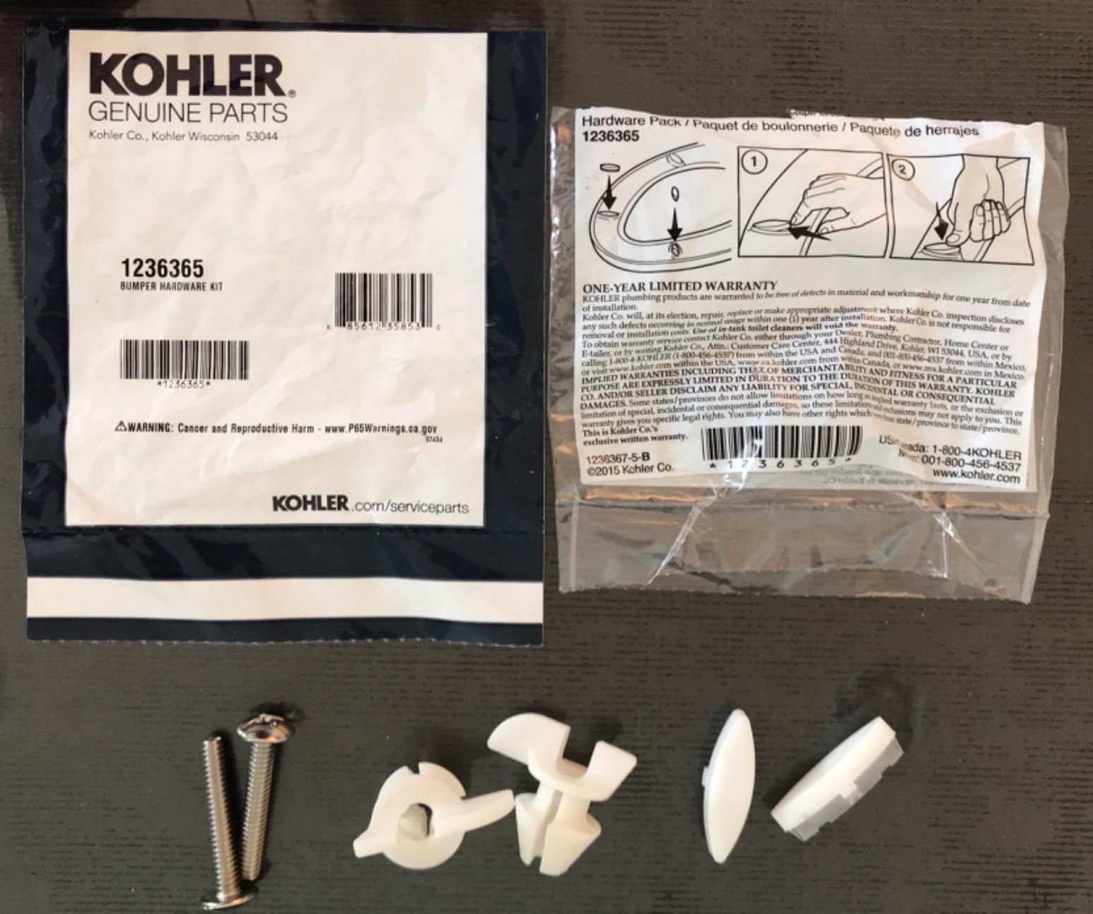 Amazon.com: KOHLER GENUINE PART 1236365 BUMPER HARDWARE KIT : Tools ...