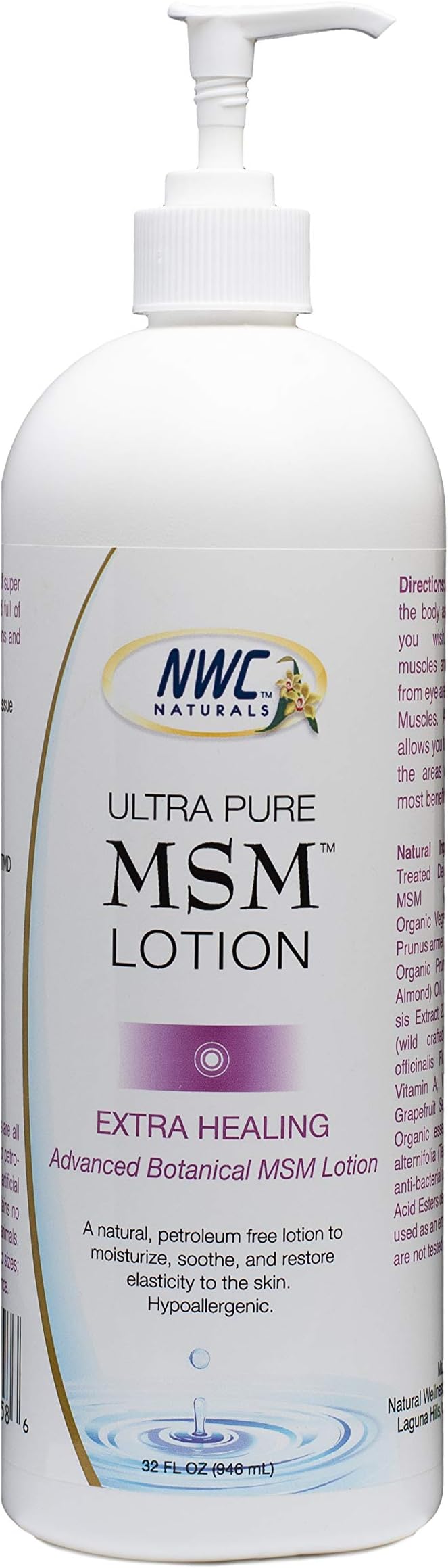 Amazon.com: Ultra-Pure MSM Lotion, All Natural, Hypoallergenic, Extra ...