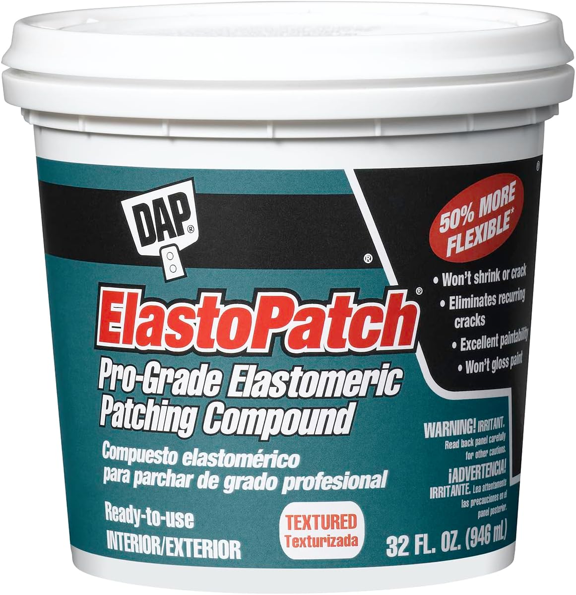 Dap 12288 Elastomeric Patch Textured, 1-Quart, Off-White - Wall Surface ...