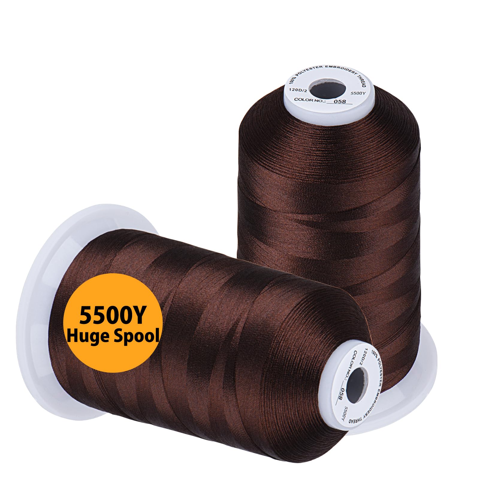 Amazon.com: Simthread Embroidery Thread 5500 Yards Dark Brown 058, 2 ...