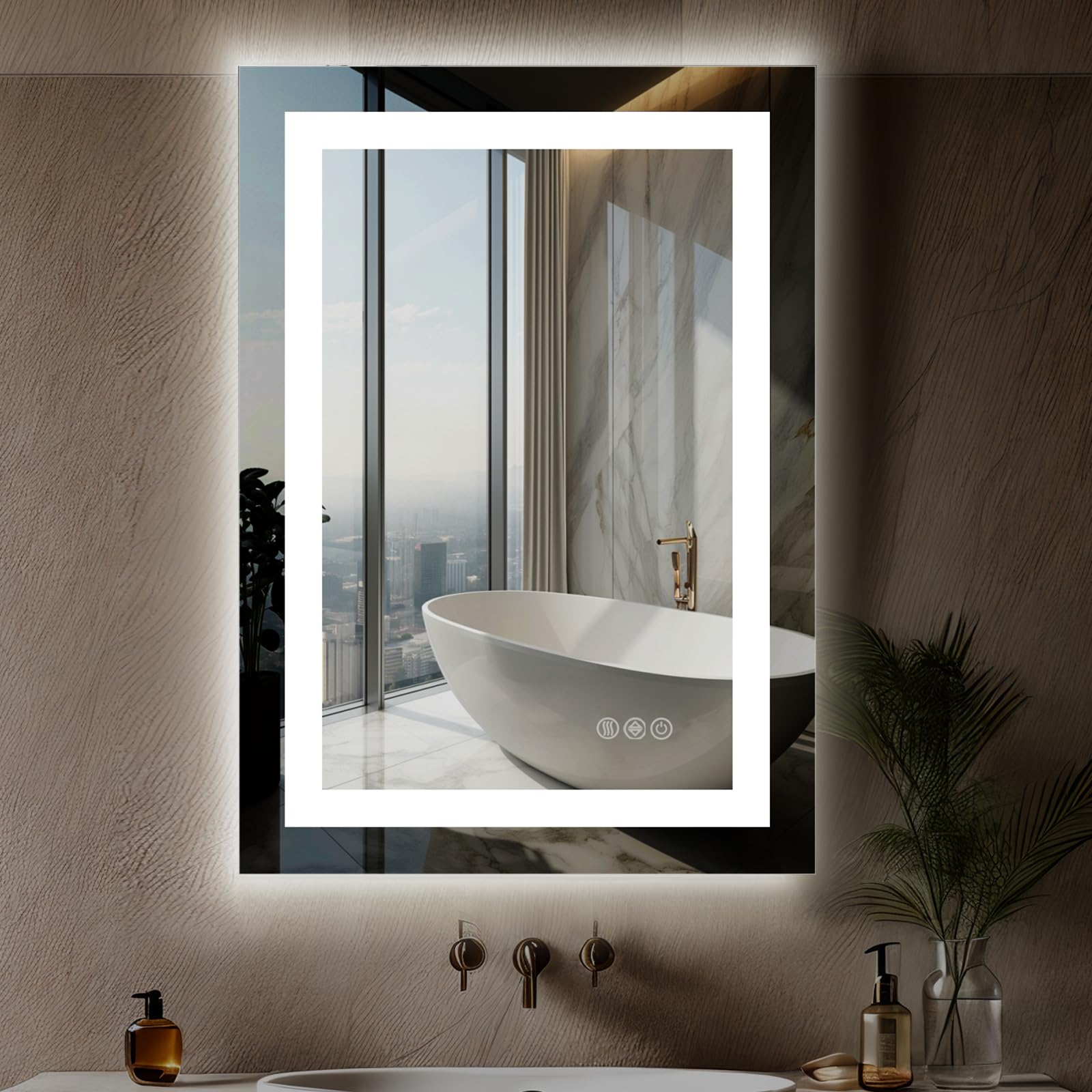 Snapklik.com : Antok 20"x 28" LED Bathroom Mirror