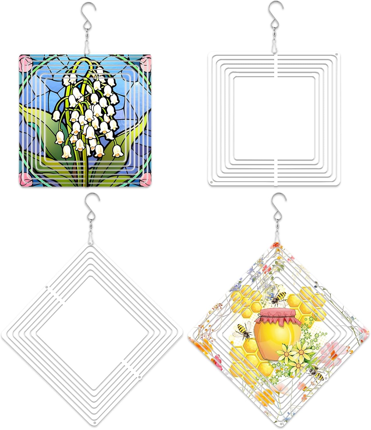 Amazon.com: WindMage 4Pack 8inch Sublimation Wind Spinner Blanks 3D ...