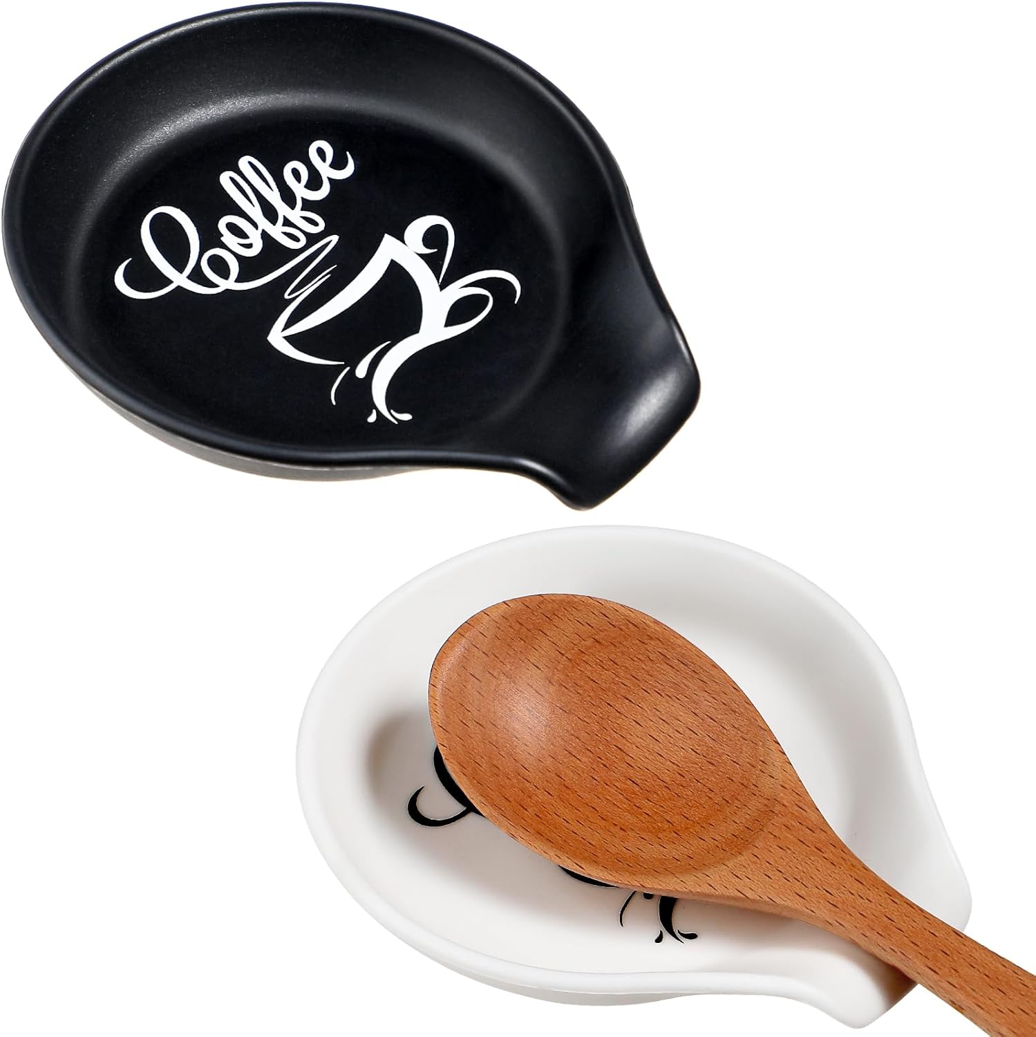 Amazon.com: Koluti 2 Pieces Silicone Coffee Spoon Rest, Small Spoon ...