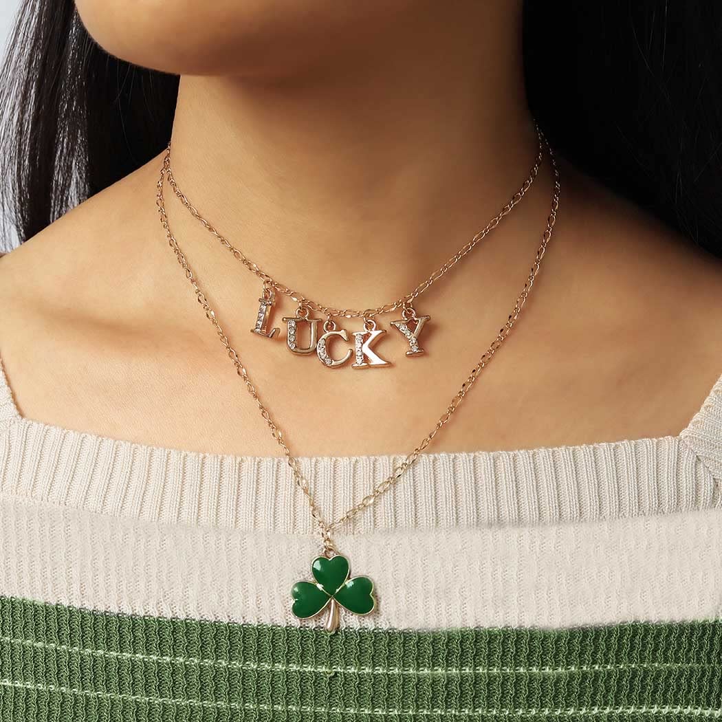 Amazon.com: Sixexey St.Patrick's Day Necklace Shamrock Clover Necklaces ...