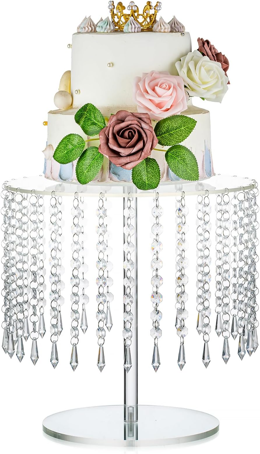 Amazon.com | 3 PCS Round Cake Stand with Crystal Bling Pendants ...