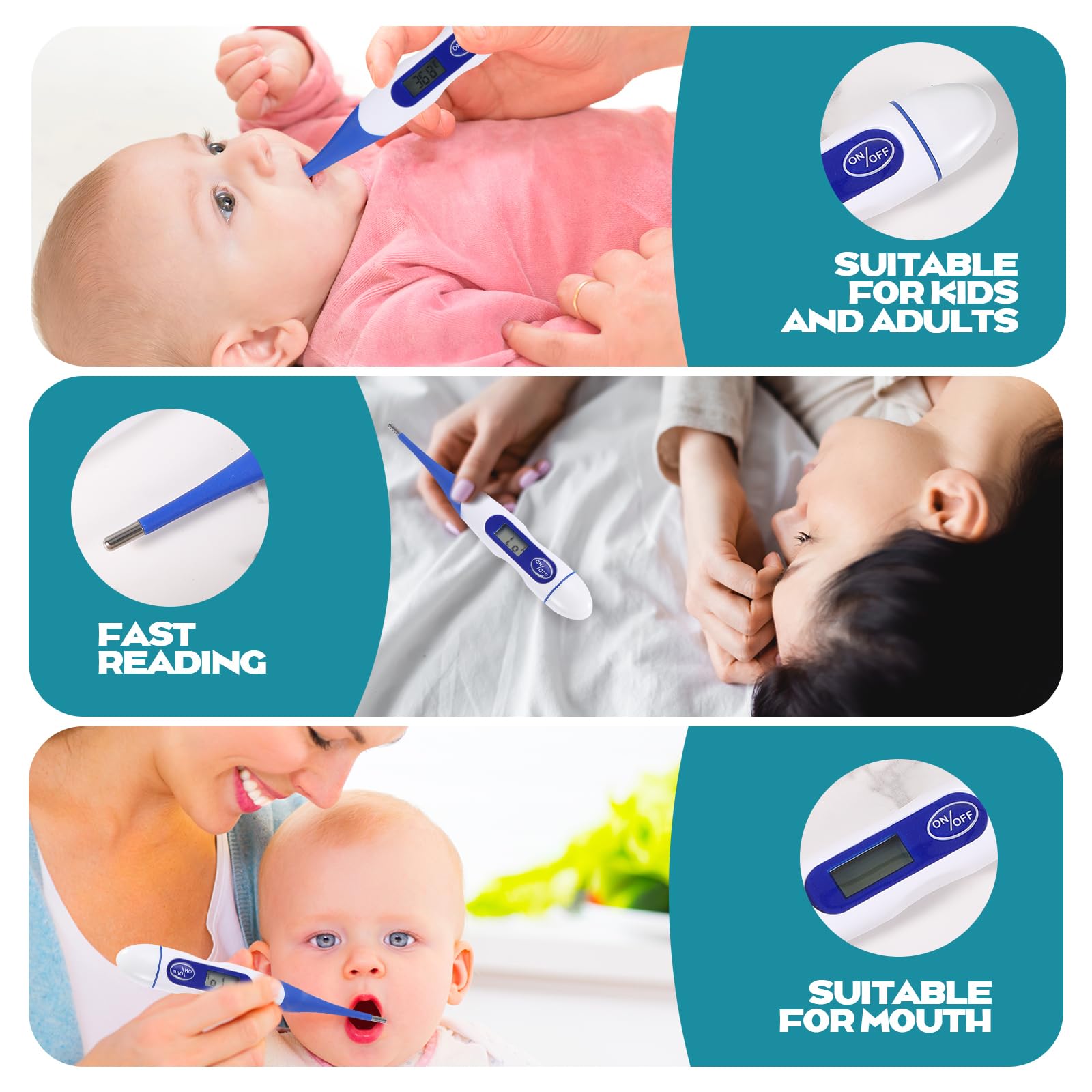 Snapklik.com : 20 Pcs Thermometer For Adults Digital Oral Thermometer ...