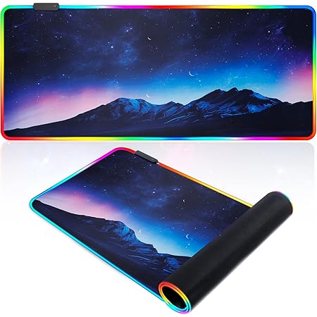 Amazon.com: RGB Gaming Mouse Pad,Galaxy Space Extended Large Soft Mouse ...