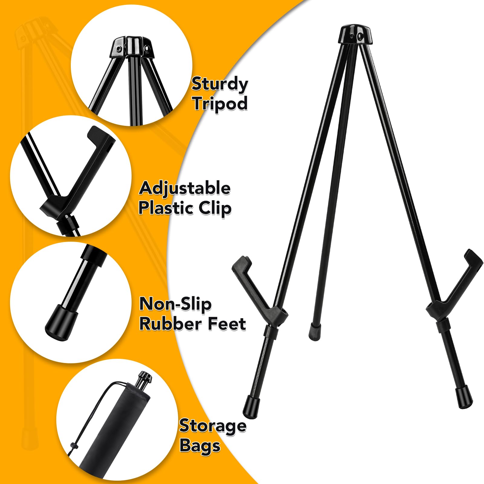 Snapklik.com : AROIC 3 Pack 14 Tabletop Easels, Black Steel Table Top ...