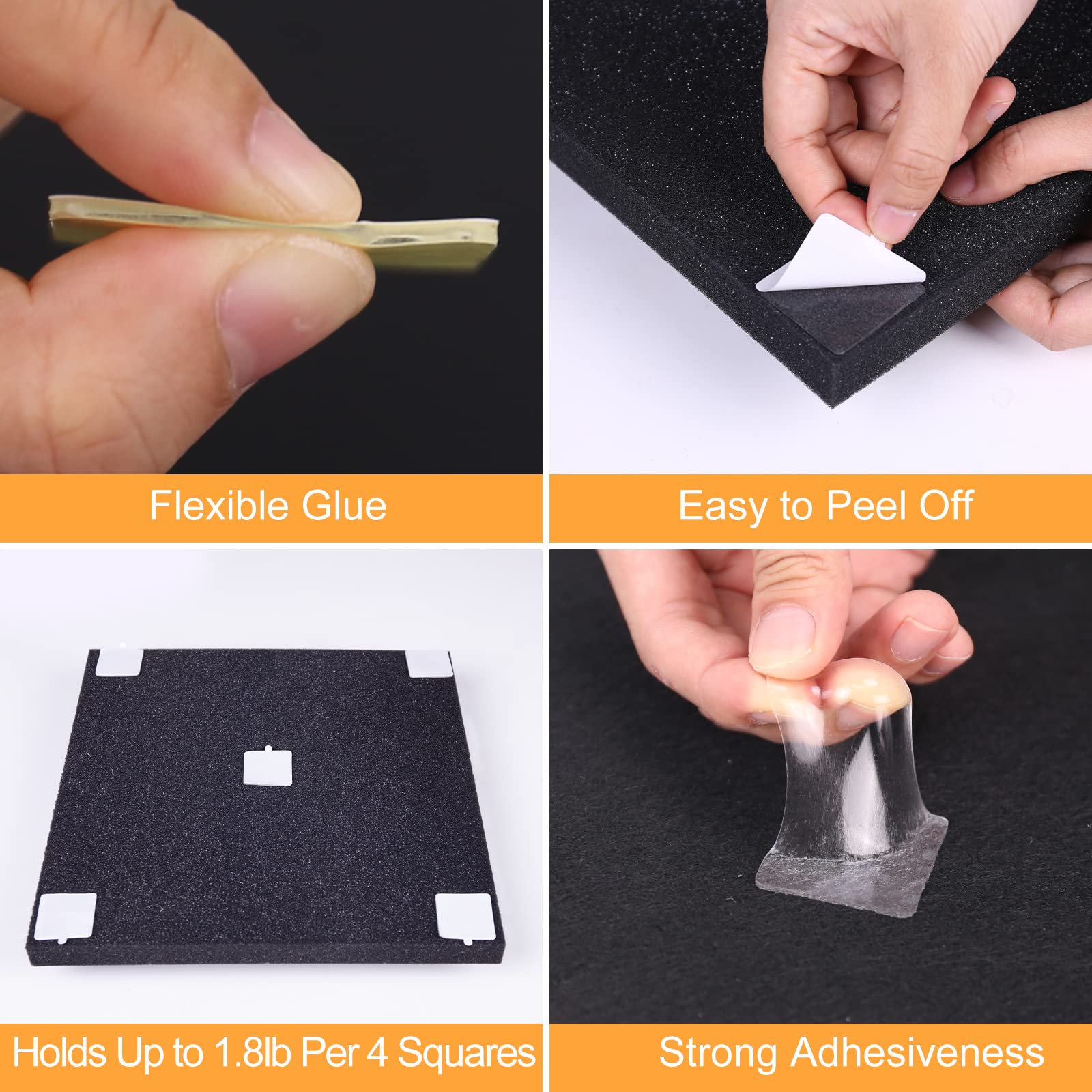 Snapklik.com : Sonicism 120 Pack Pyramid Double Sided Tape Squares For ...