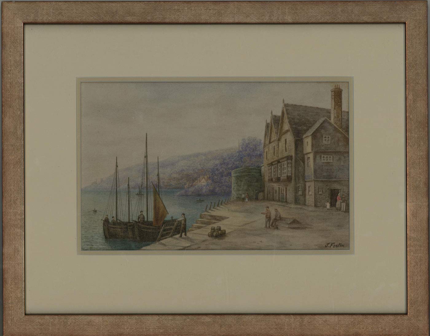 Buy J. Foster - Early 20th Century Watercolour, Coastal Town Online at ...