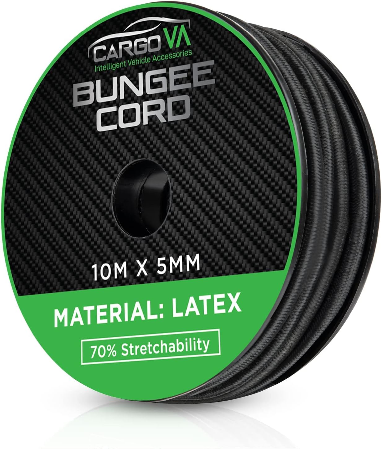 CargoVA Rubber Rope 5 mm 10 m Black – Expander Rope 70% Stretch ...