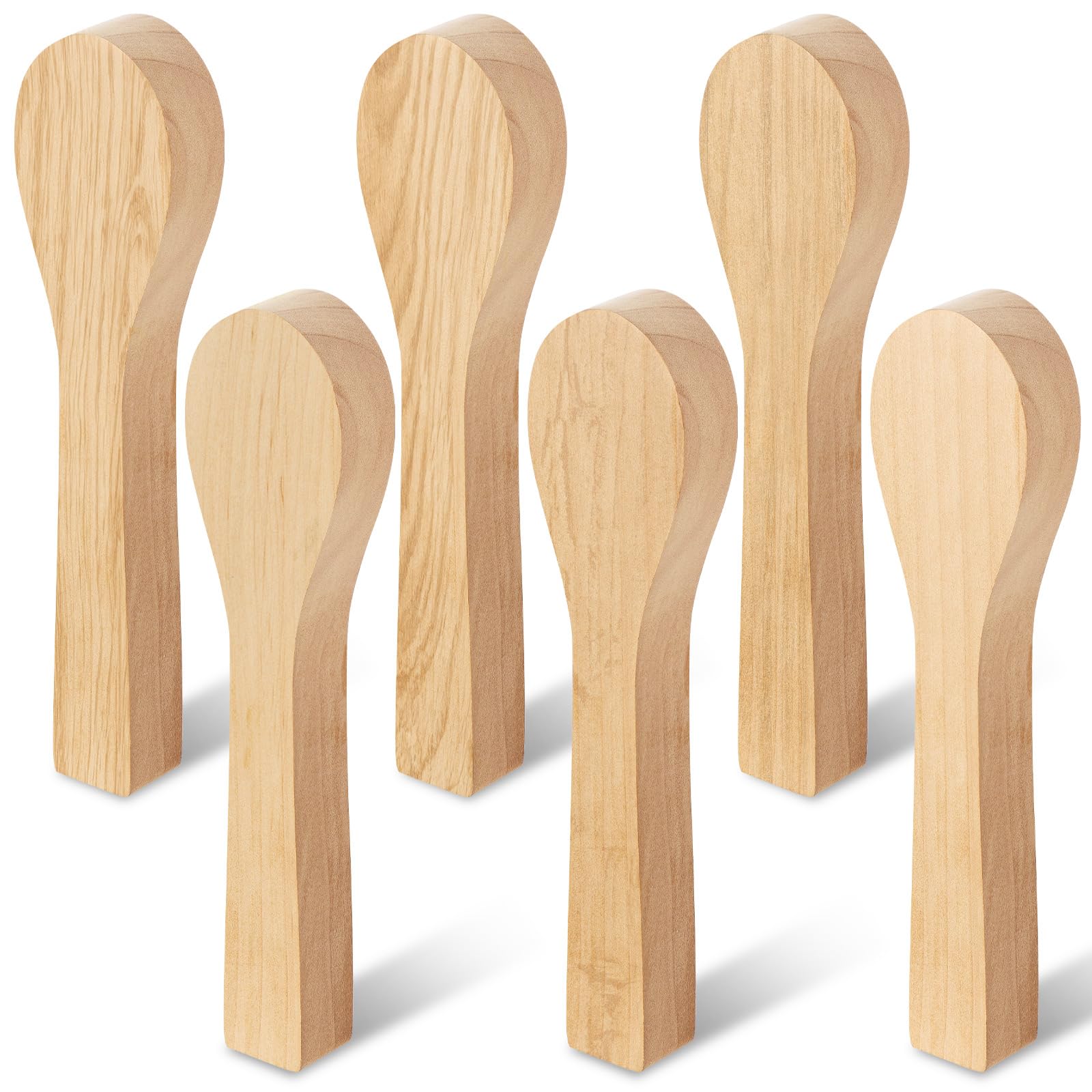 Amazon.com: 6Pcs Wood Spoon Blank, Unfinished Wood Carving Spoon, 6.5IN ...