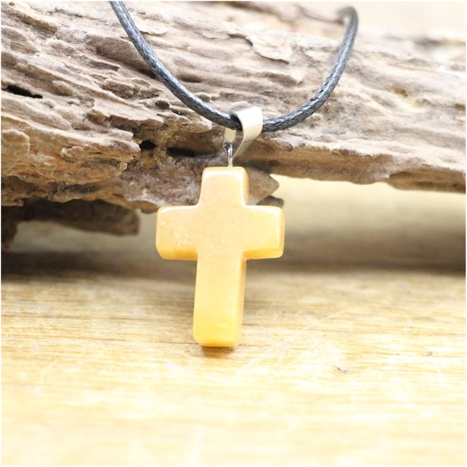 NINA NUGROHO Natural Crystal Cross Shape Pendant Healing Quartz ...