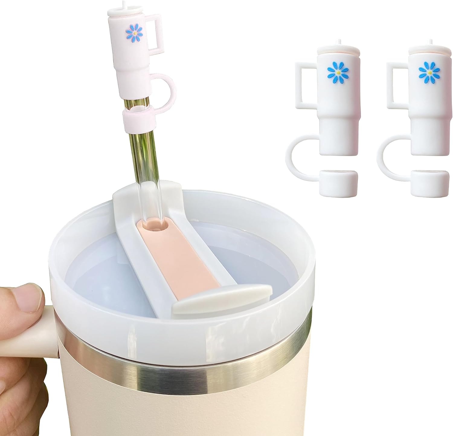 Amazon.com: Donpearl 2-pack straw cover for tumblers 30 oz. 40 oz ...