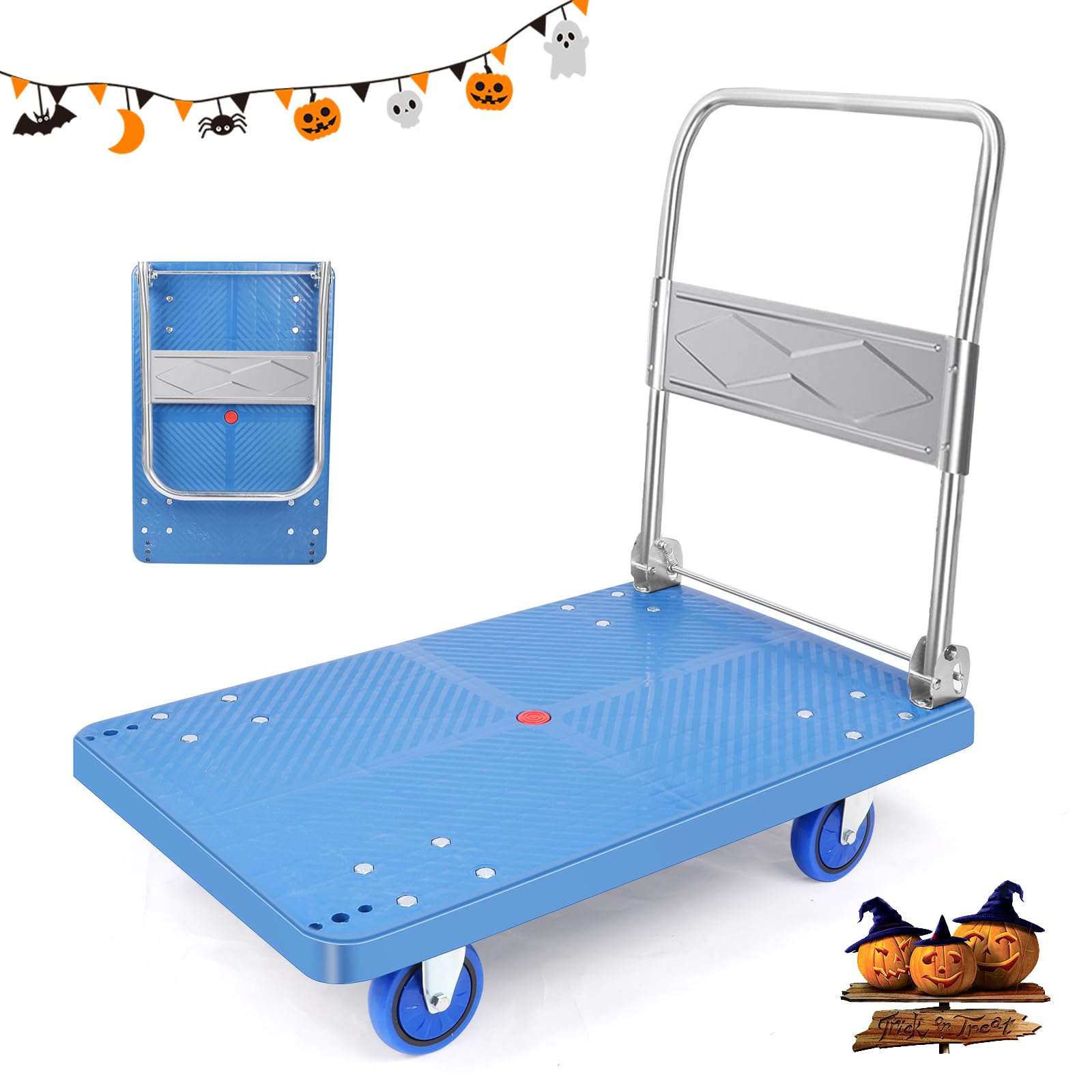 Amazon.com: Folding Dolly Cart with Wheels Collapsible - 1500lbs Alloy ...