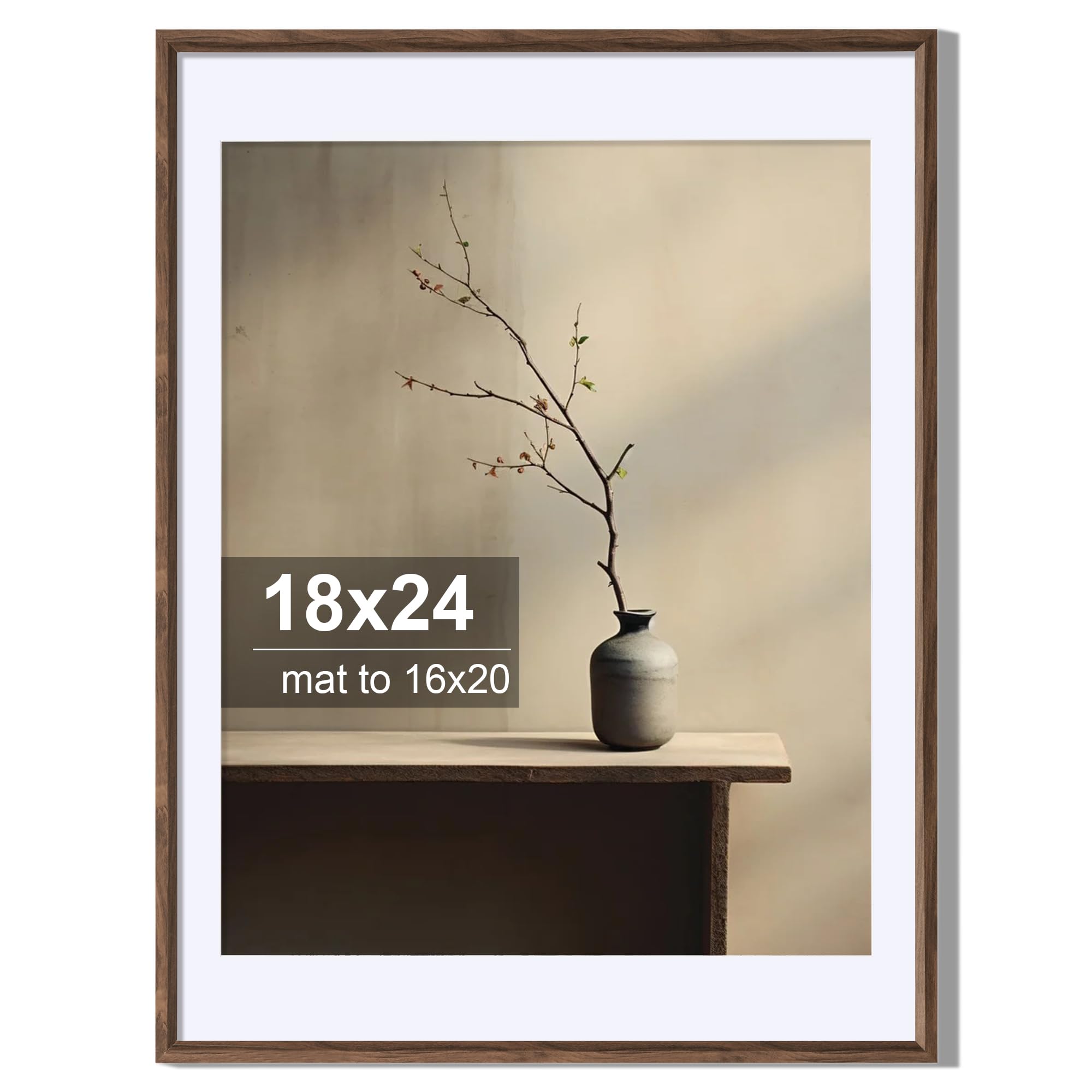 Amazon.com - Axeman 18x24 Picture Frame with Mat for 16x20 | Walnut ...