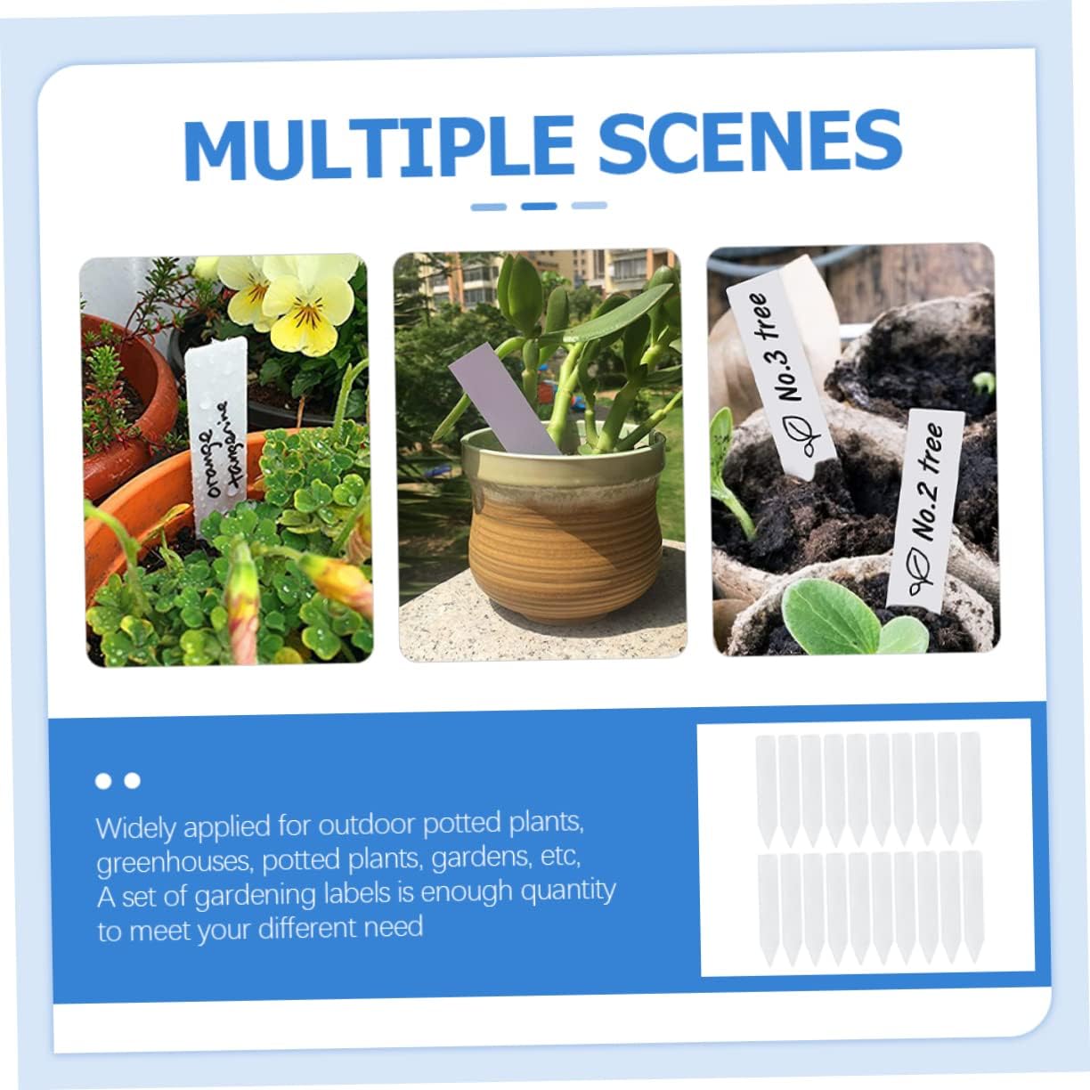 Yardwe 400 Pcs Plant Label Plastic Tags Suculentas Outdoor Plant Pot ...