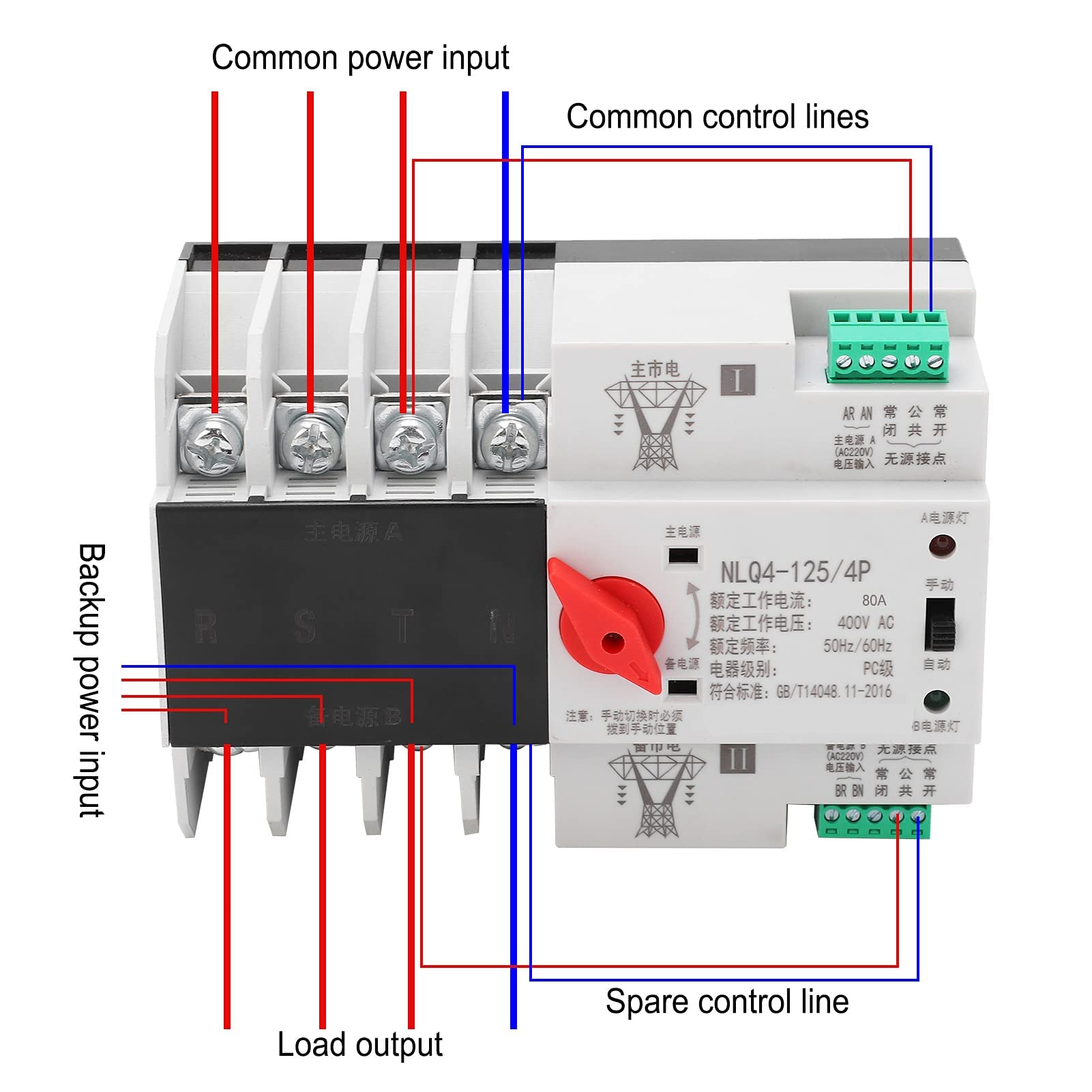 3 Phase Automatic Transfer Switch Diagram READY STOCK*ATS 2P/4P 63A