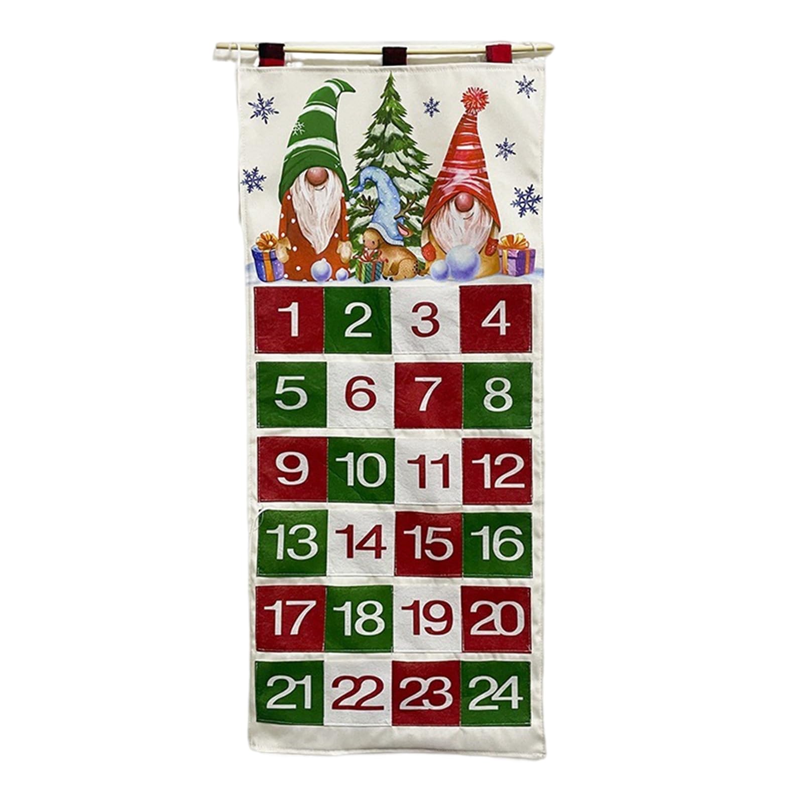 Amazon.com: 24 Pockets Fabric Christmas Calendar, Hanging Advent ...