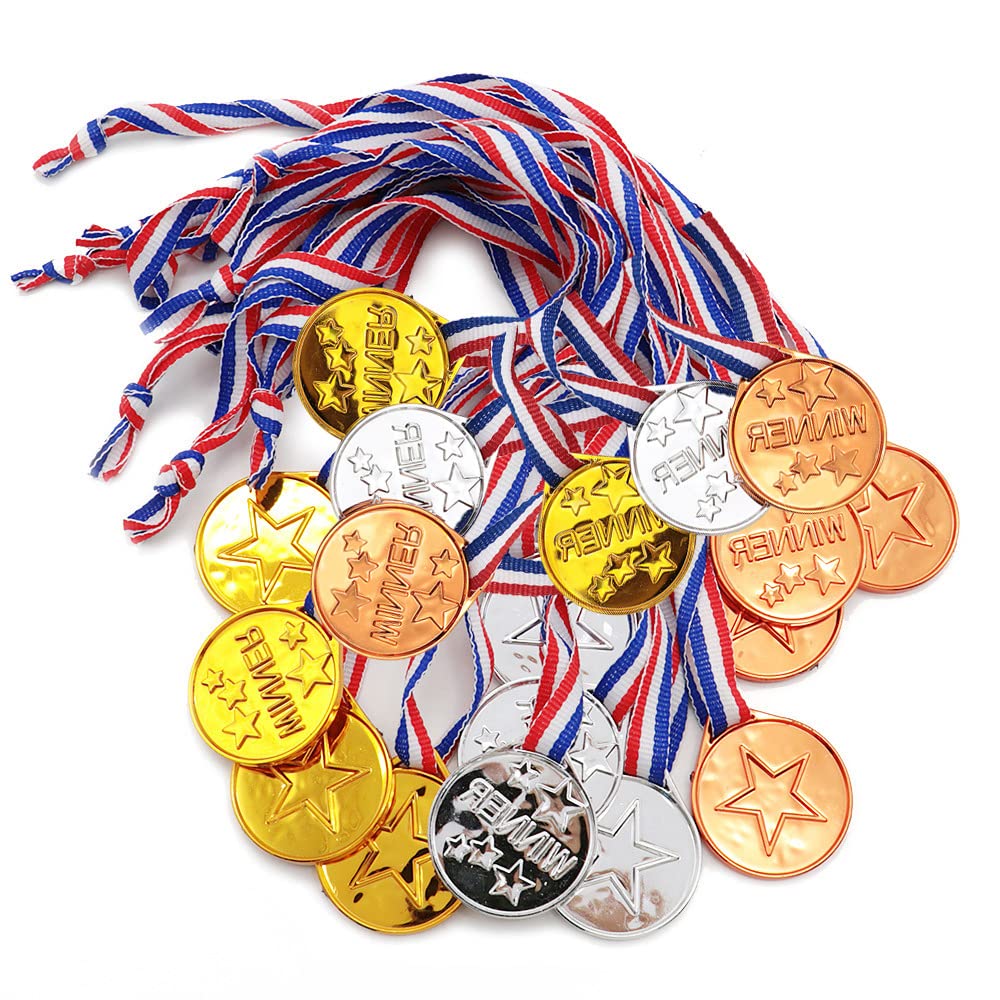 Buy 18 PCS Plastic Gold Prize Medal For Kids Winners Medal On Ribbon buy-18-pcs-plastic-gold-prize-medal-for-kids-winners-medal-on-ribbon