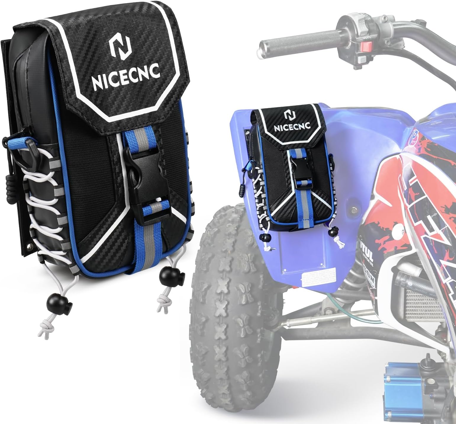 Amazon.com: NICECNC YFZ450 Front Fender Bag 500D PVC Waterproof ATV ...