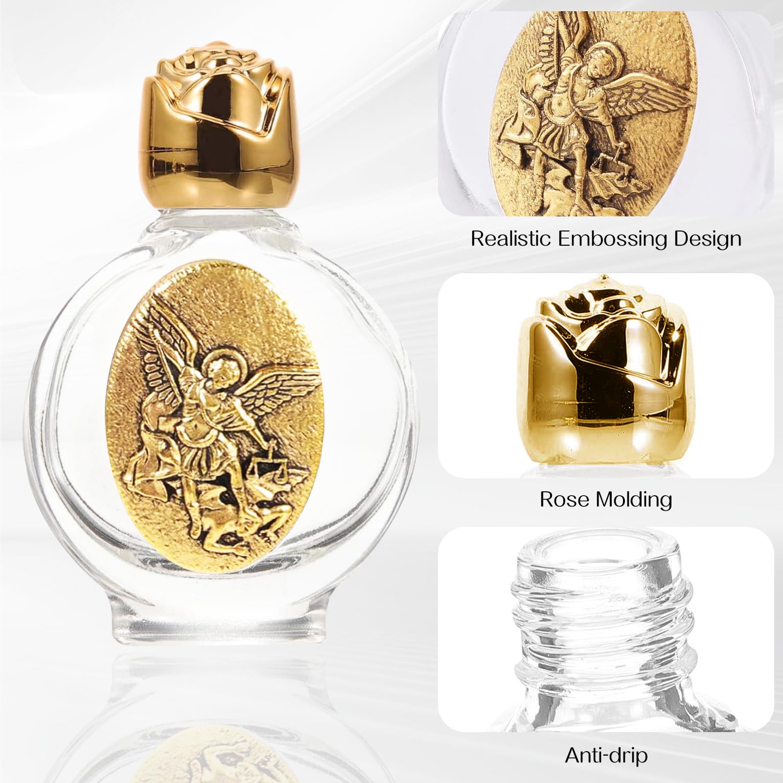 Snapklik.com : JACYUIG 12 Pcs Embossed Holy Water Bottles 0.5 Floz ...