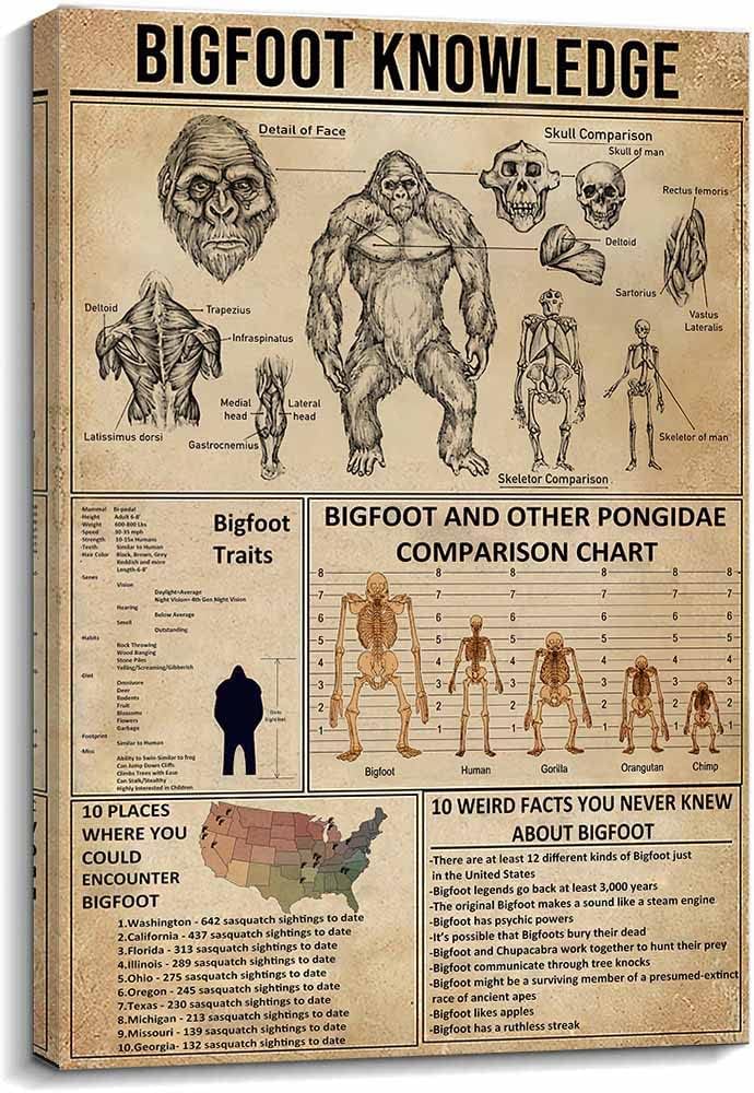 Amazon.com: Bigfoot Poster Framed Animal Wall Art Prints Modern Vintage ...