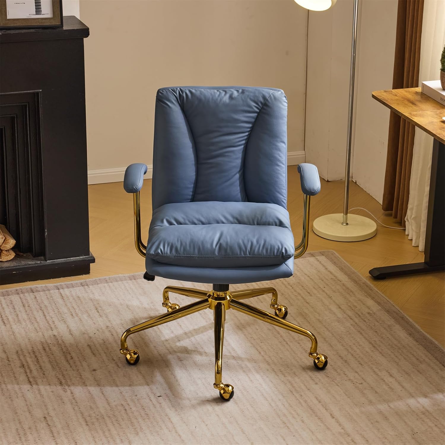 Amazon.com: VINGLI Home Office Desk Chair Comfy with Wheels & Removable ...