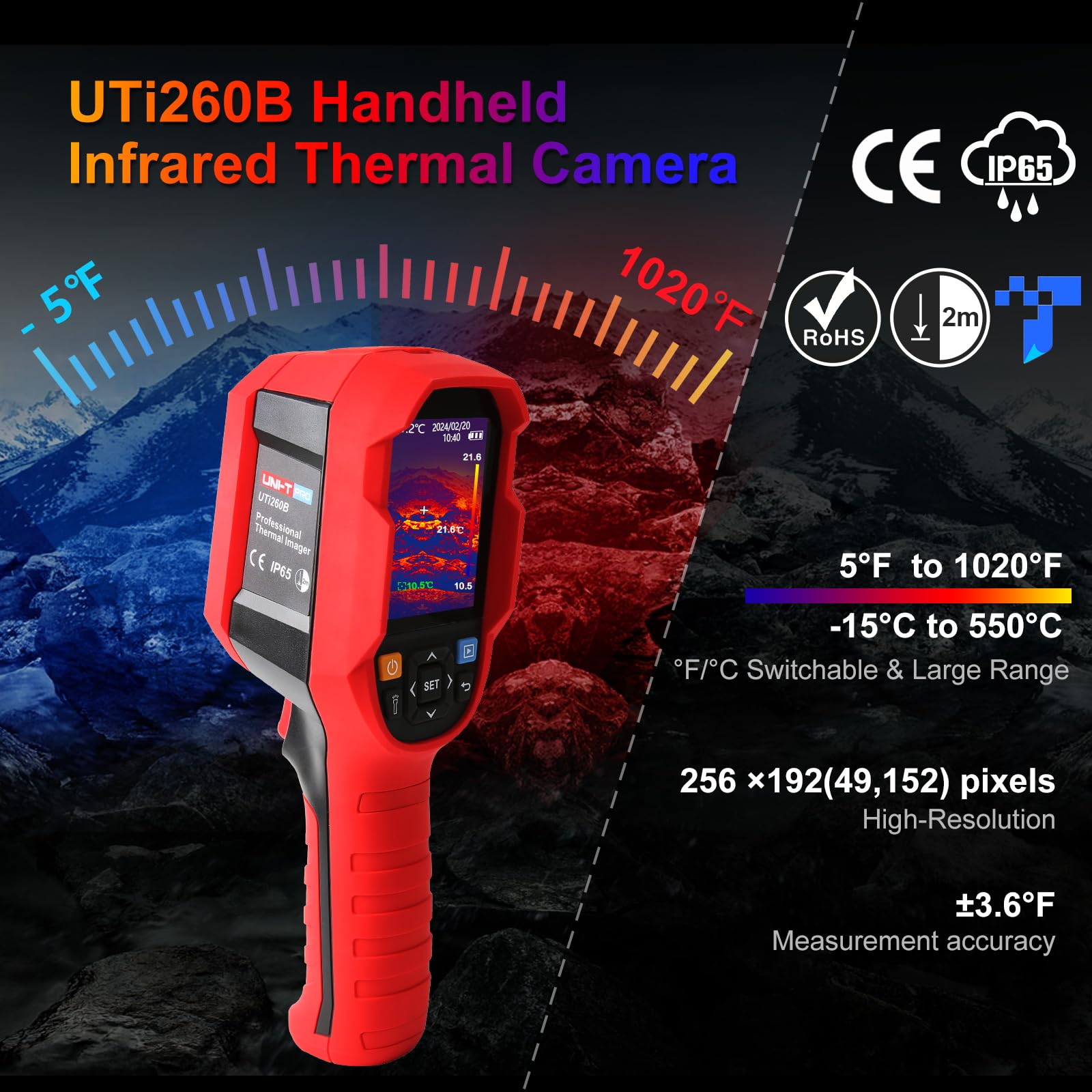 Snapklik.com : UTi260B Thermal Camera Imager 49152Pixels 256x192 IR ...