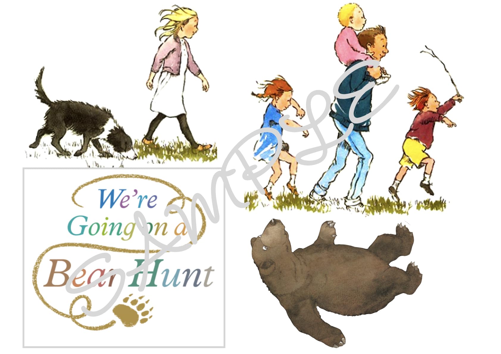 Generic We're Going on a Bear Hunt Themed Edible Icing Sheet A4 Cake ...