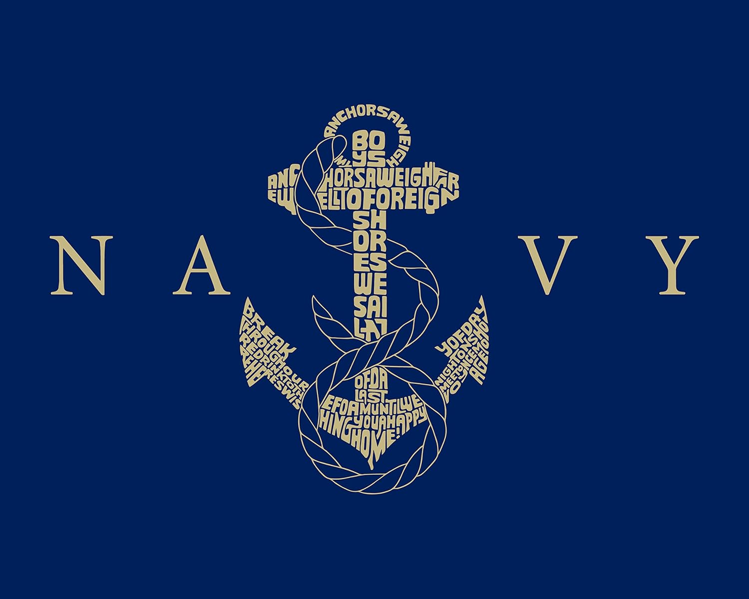Amazon.com: US Navy"Anchors Aweigh Boys" Word Art Sign- Navy Seals ...