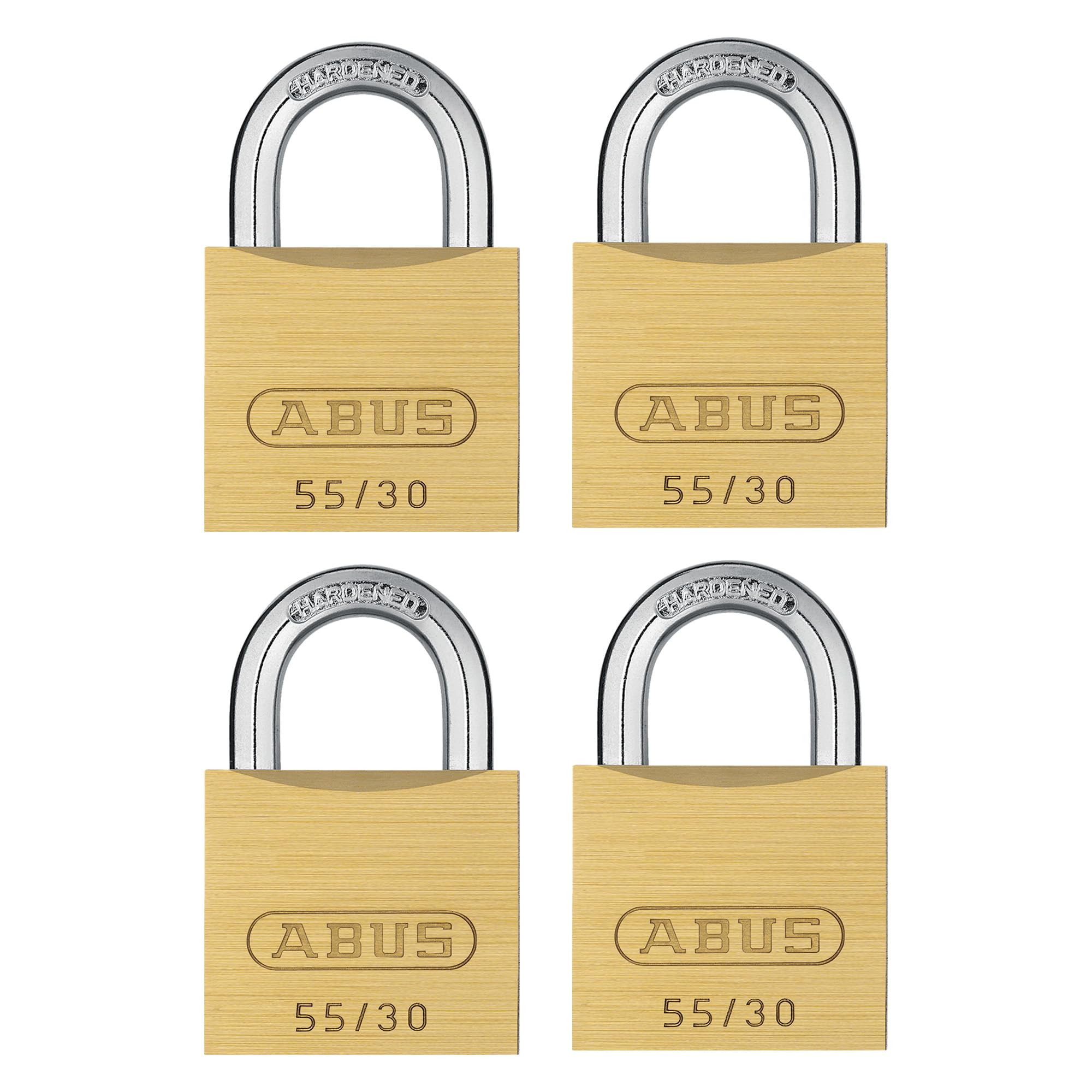Snapklik.com : ABUS 55/30 4 Pack Small Solid Brass Padlock