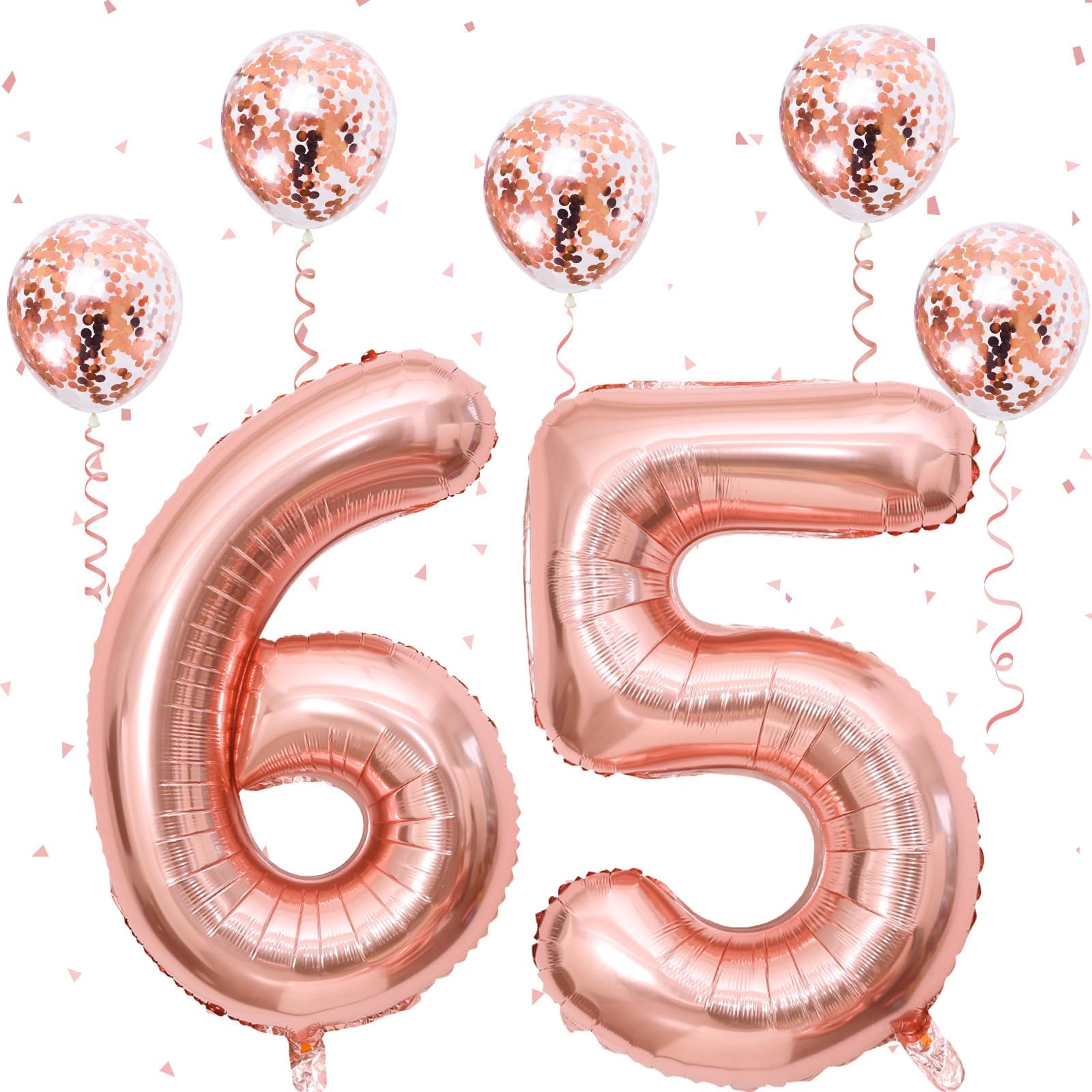 Amazon.com: 40inch Rose Gold Foil 65 Helium Jumbo Digital Number ...