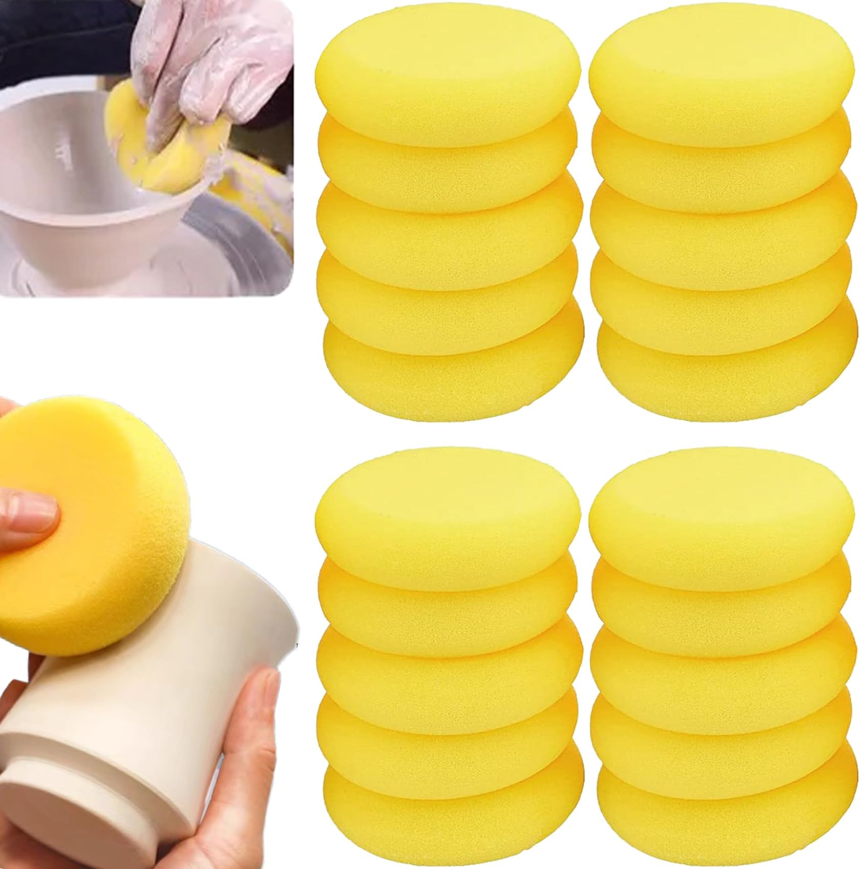 Amazon.com: Hapy Shop 24 Pack Round Painting Sponge Synthetic Artist ...