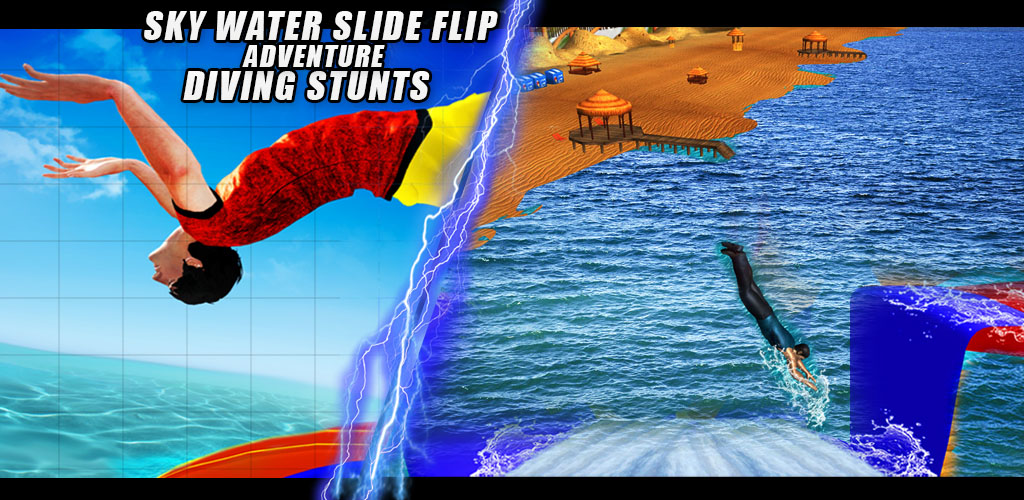 Sky Water Slide Flip Adventure Diving Stunts, Car Stunt Racing, Extreme ...