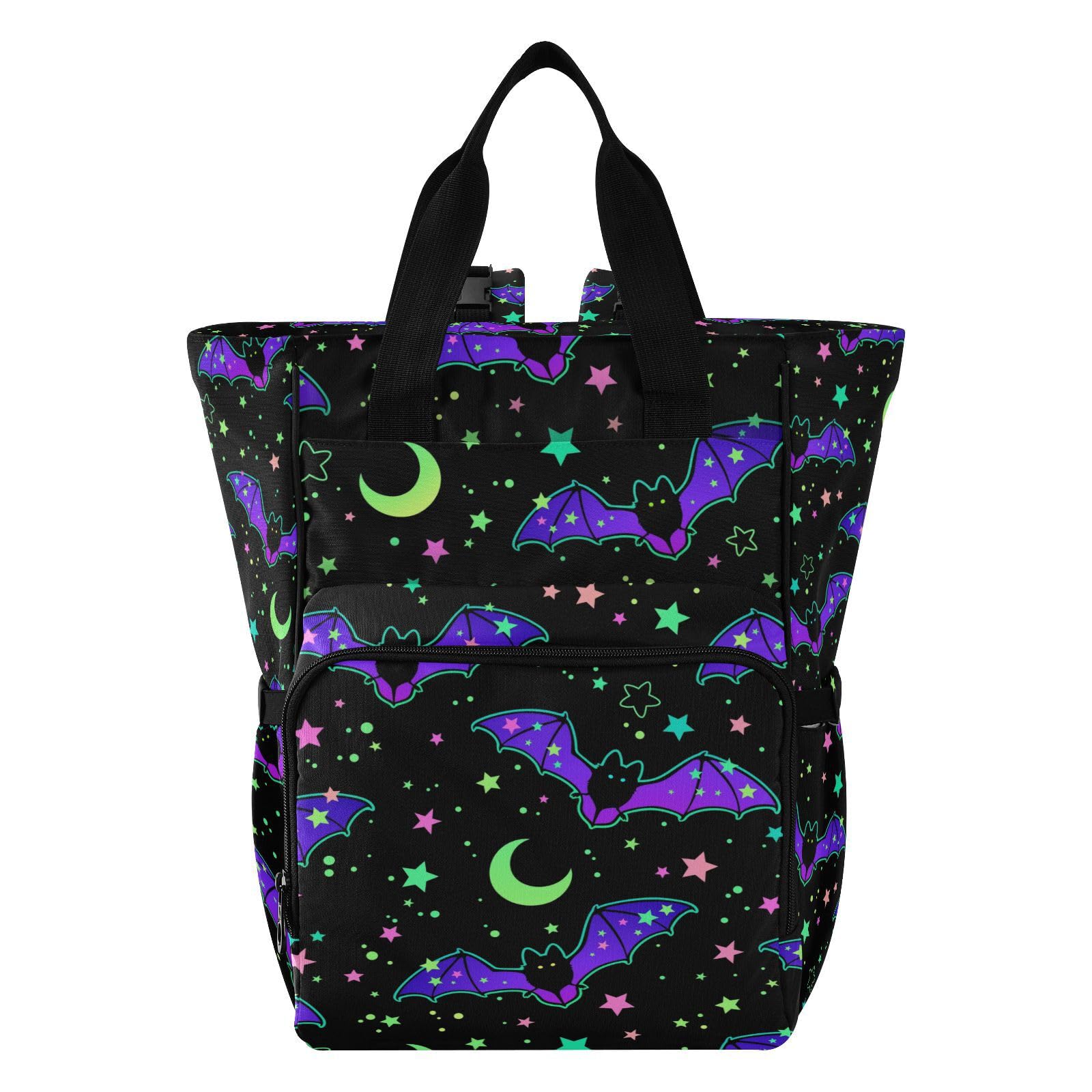 Amazon.com: MNSRUU Diaper Bag Magic Galaxy Bat Diaper Bag Backpack ...