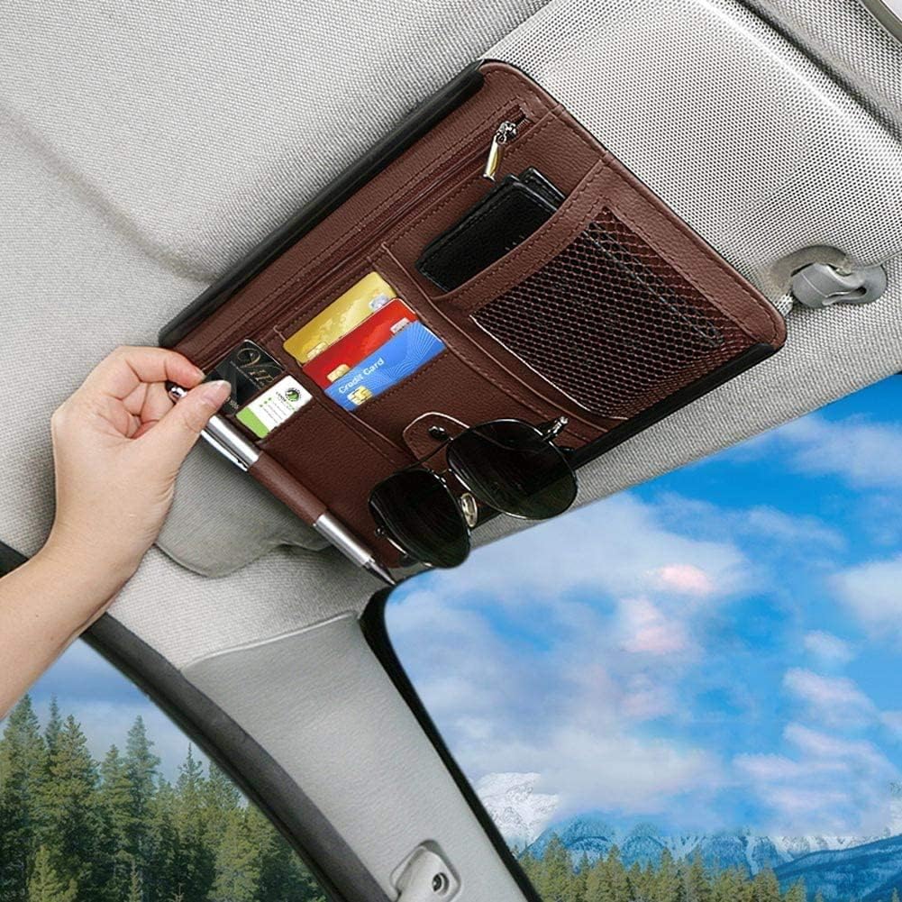 Automaze Suede Sun Visor Organizer Tissue Napkin Box Holder, with ...
